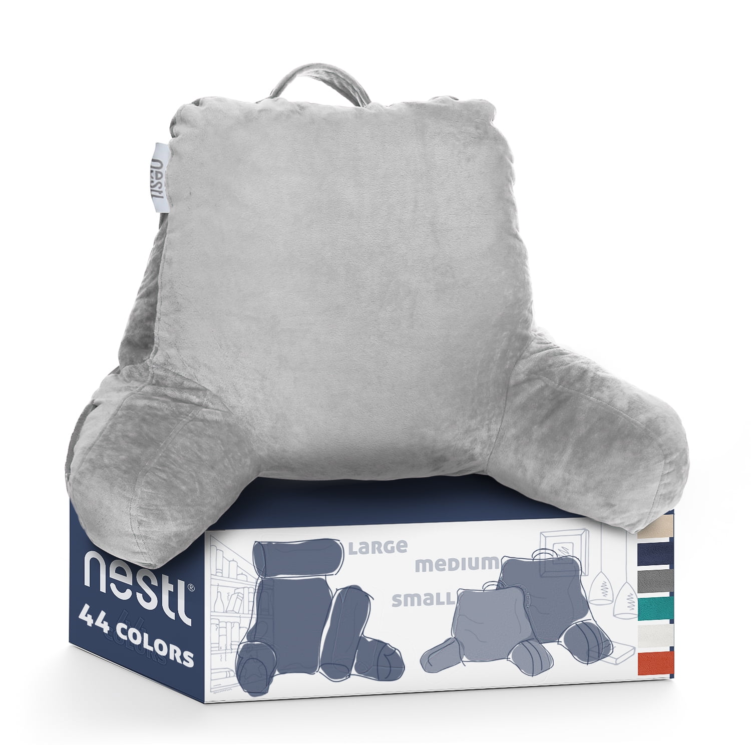 Nestl Backrest Reading Pillow, Bed Rest Pillow with Arms for Sitting In ...
