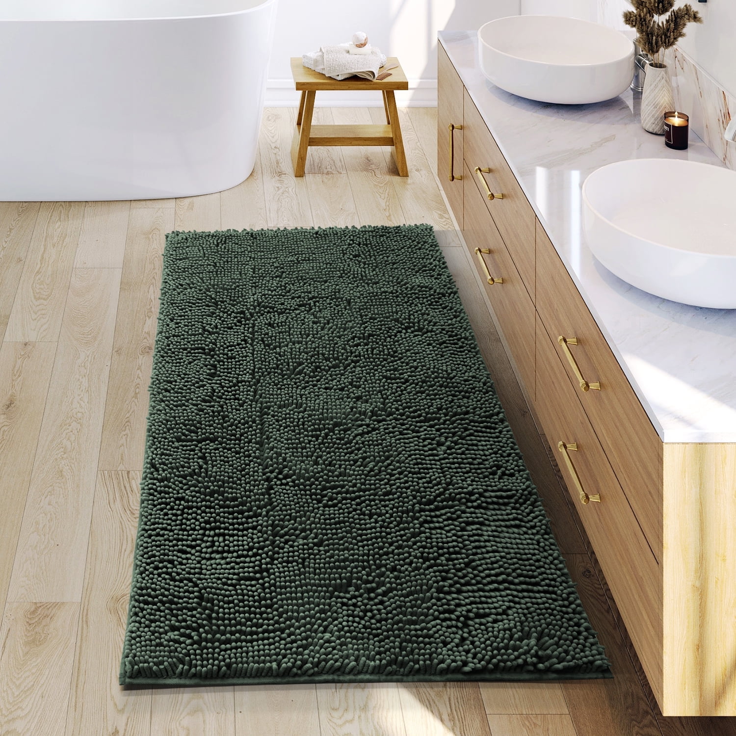 Nestl Bathroom Rugs, Machine Washable Bath Mats For bathroom Floor Rugs ...