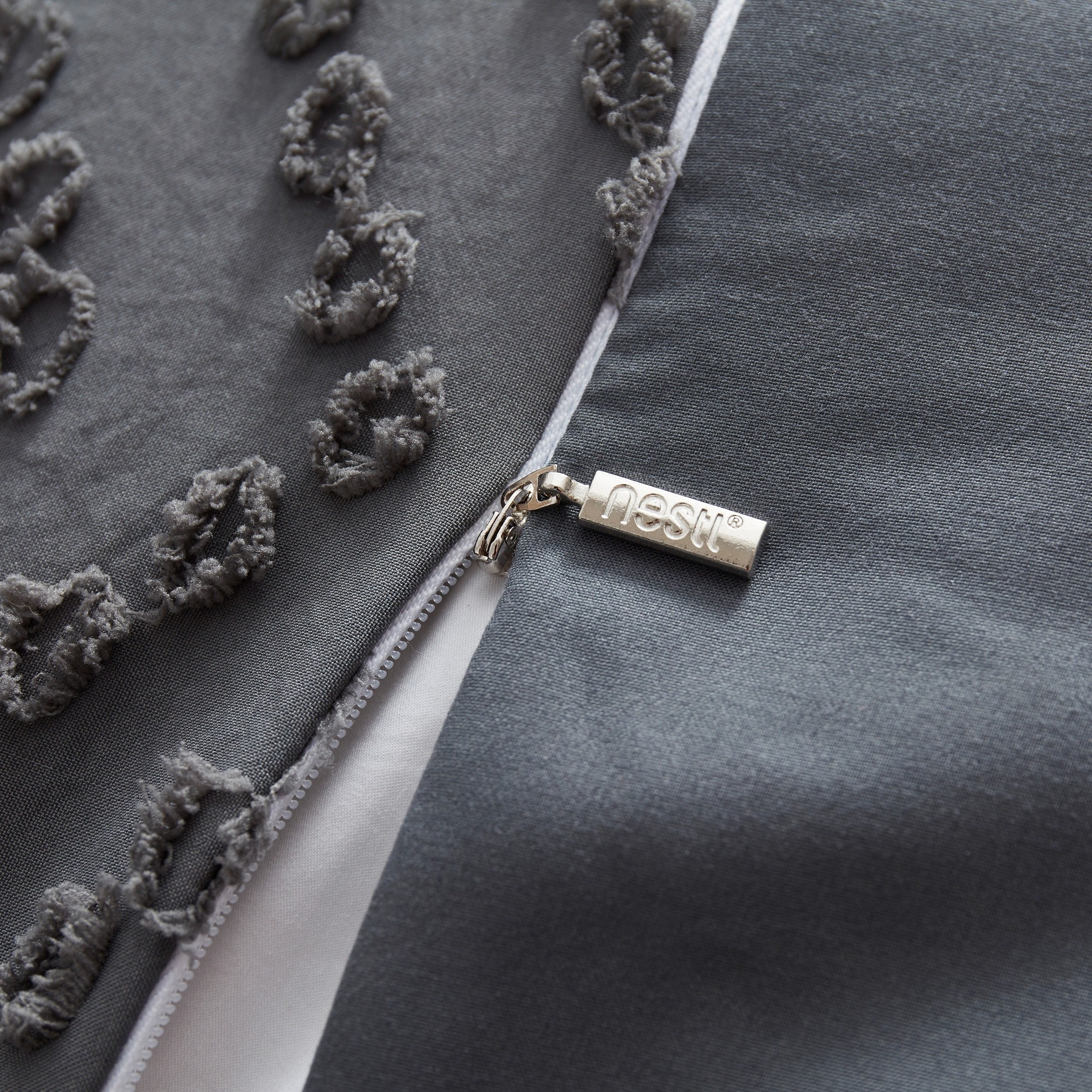 Nestl Boho Tufted Embroidery Double Brushed Duvet Cover with Button ...