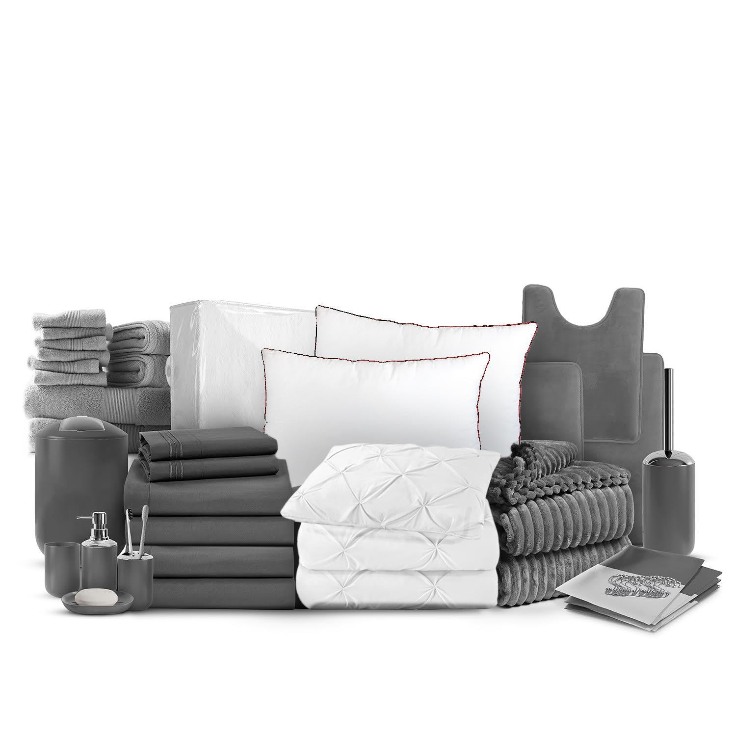 Nestl Essential College Dorm Bedding Bed in a Bag Comforter Set, 35PC ...