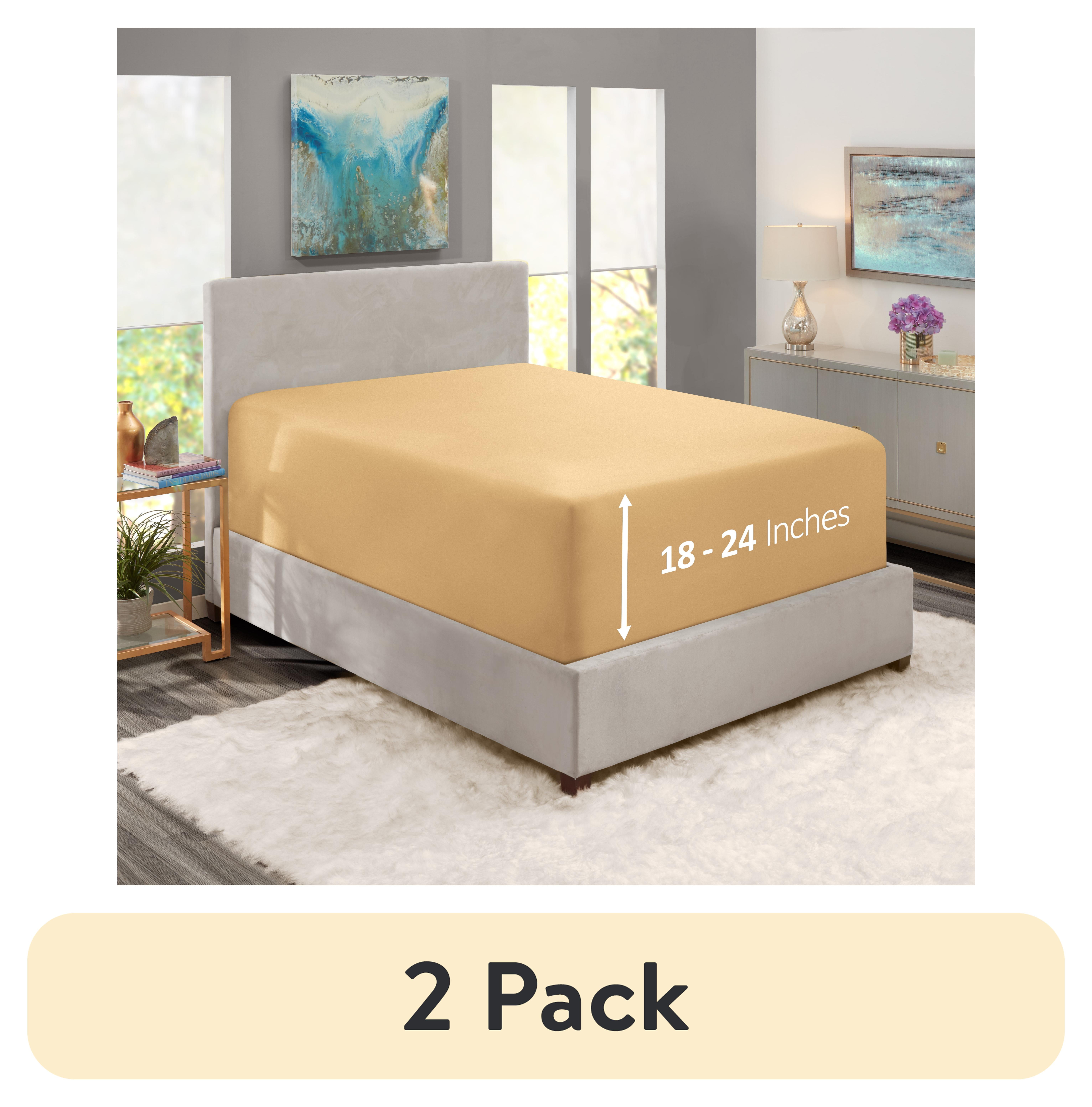 (2 pack) Nestl Extra Deep Pocket Fitted Sheet Fits 18 to 24 inches ...