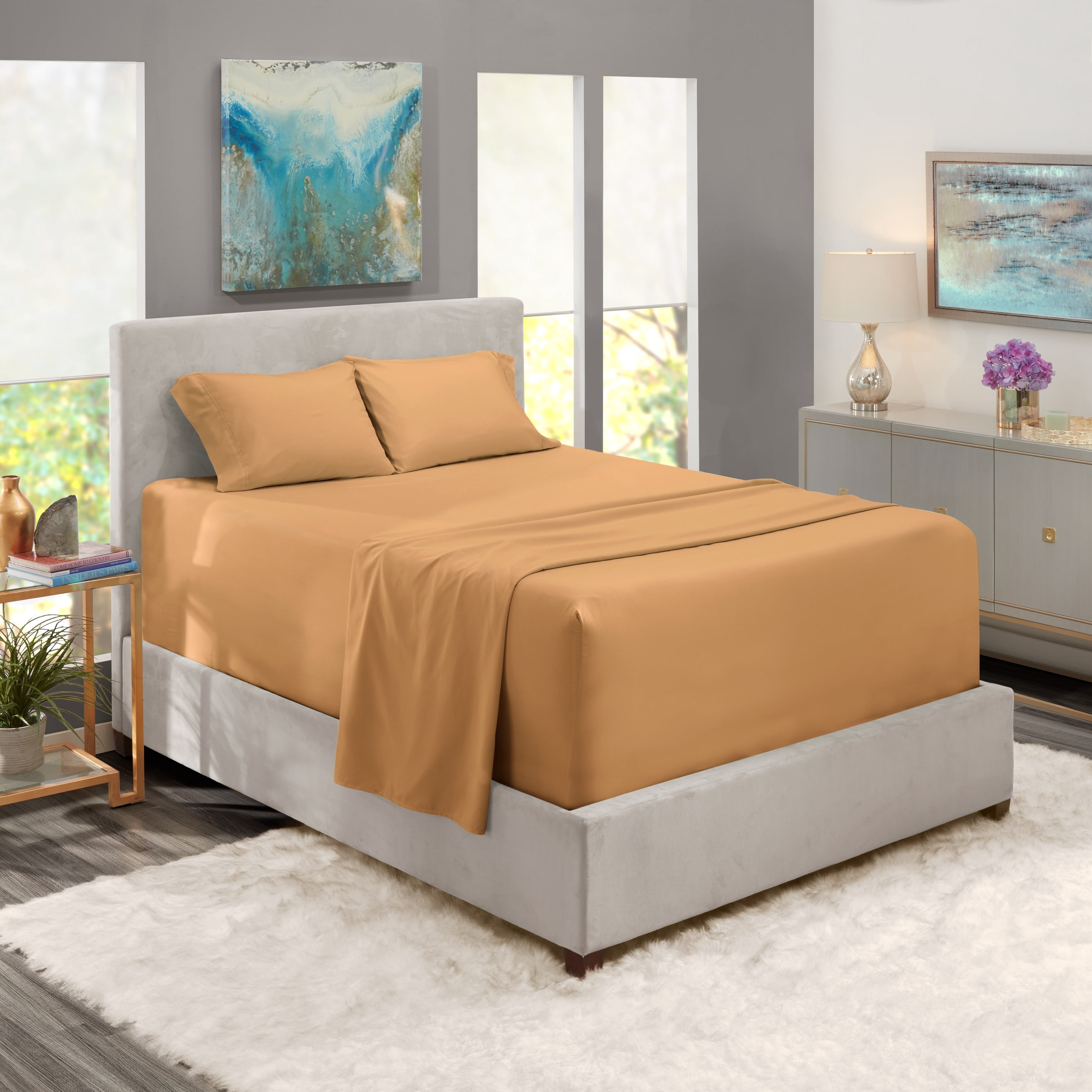 Nestl Extra Deep Pocket Sheet Set Mocha Light Brown California King ...