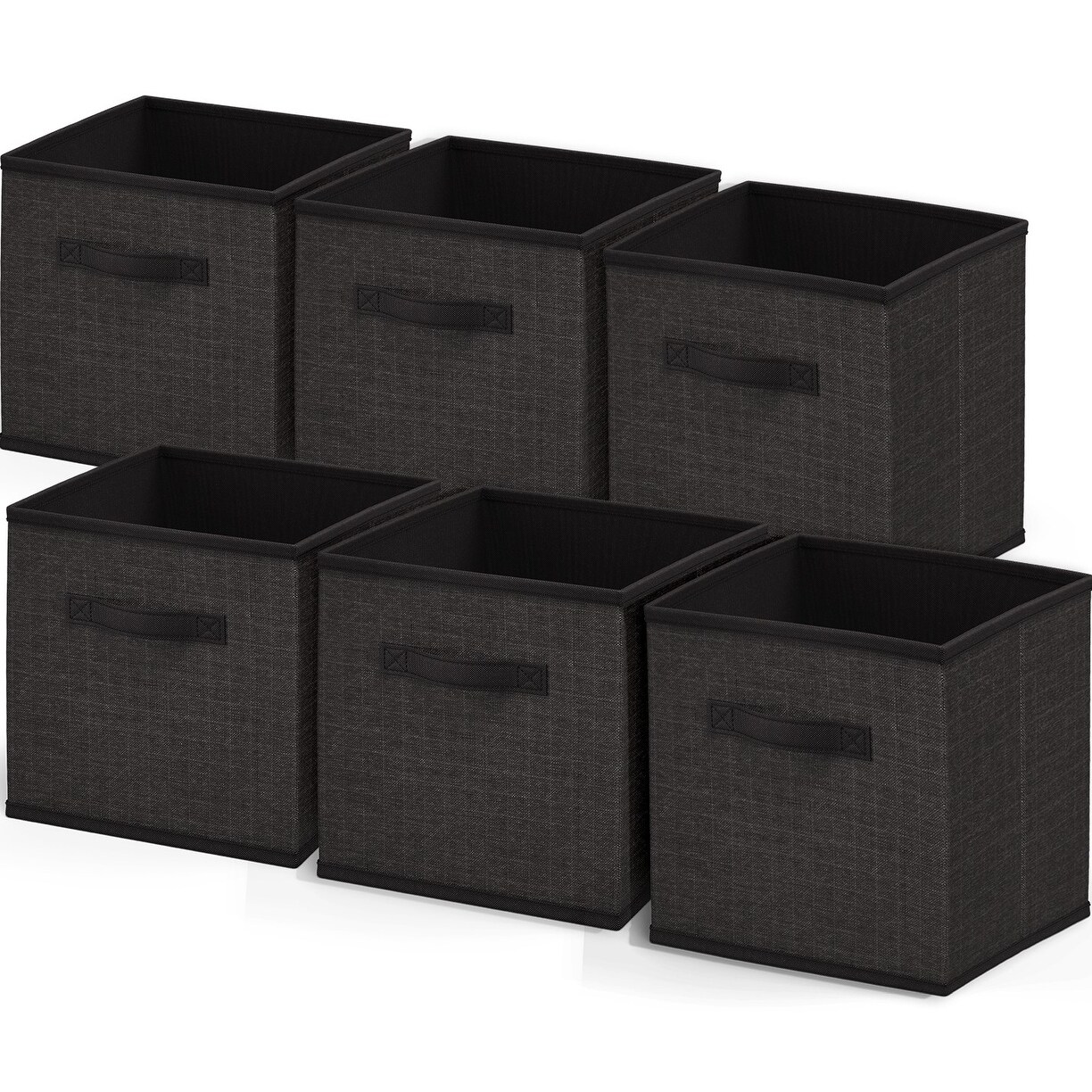 Nestl Foldable Fabric Storage Cubes - Open 10" Cube Storage Bins 6 PC ...