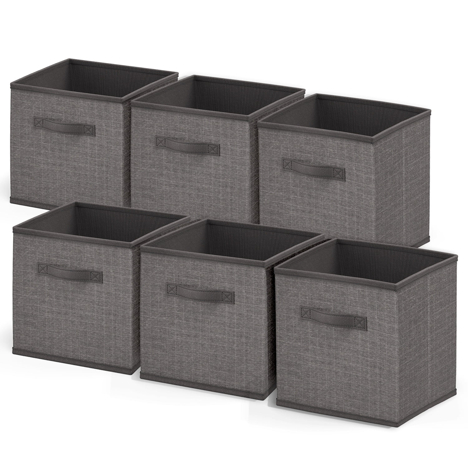 Nestl Foldable Fabric Storage Cubes - Open 10" Cube Storage Bins 6 PC ...