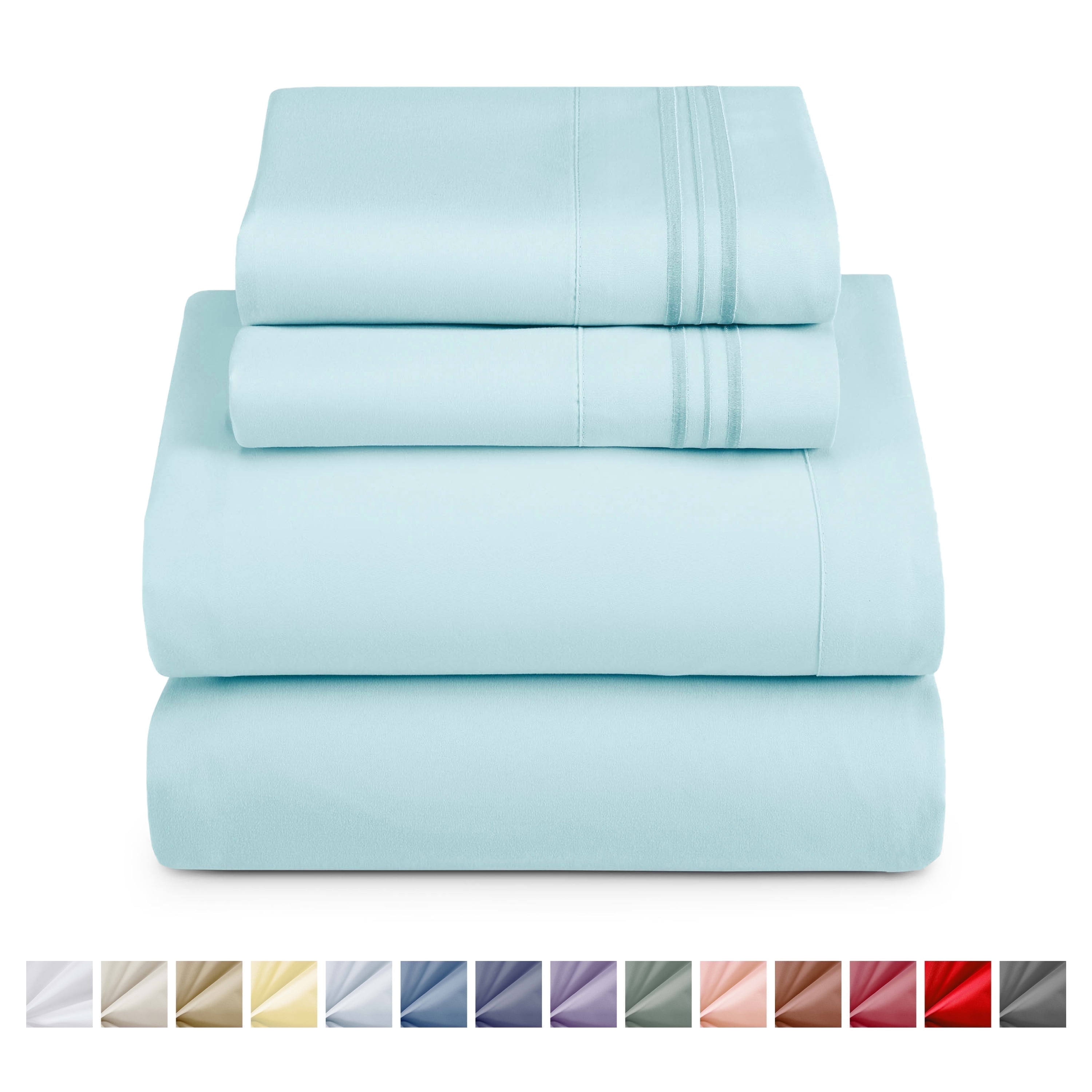 Nestl Full Size Sheet Sets, 1800 Series Deep Pocket 4 Piece, Luxury ...