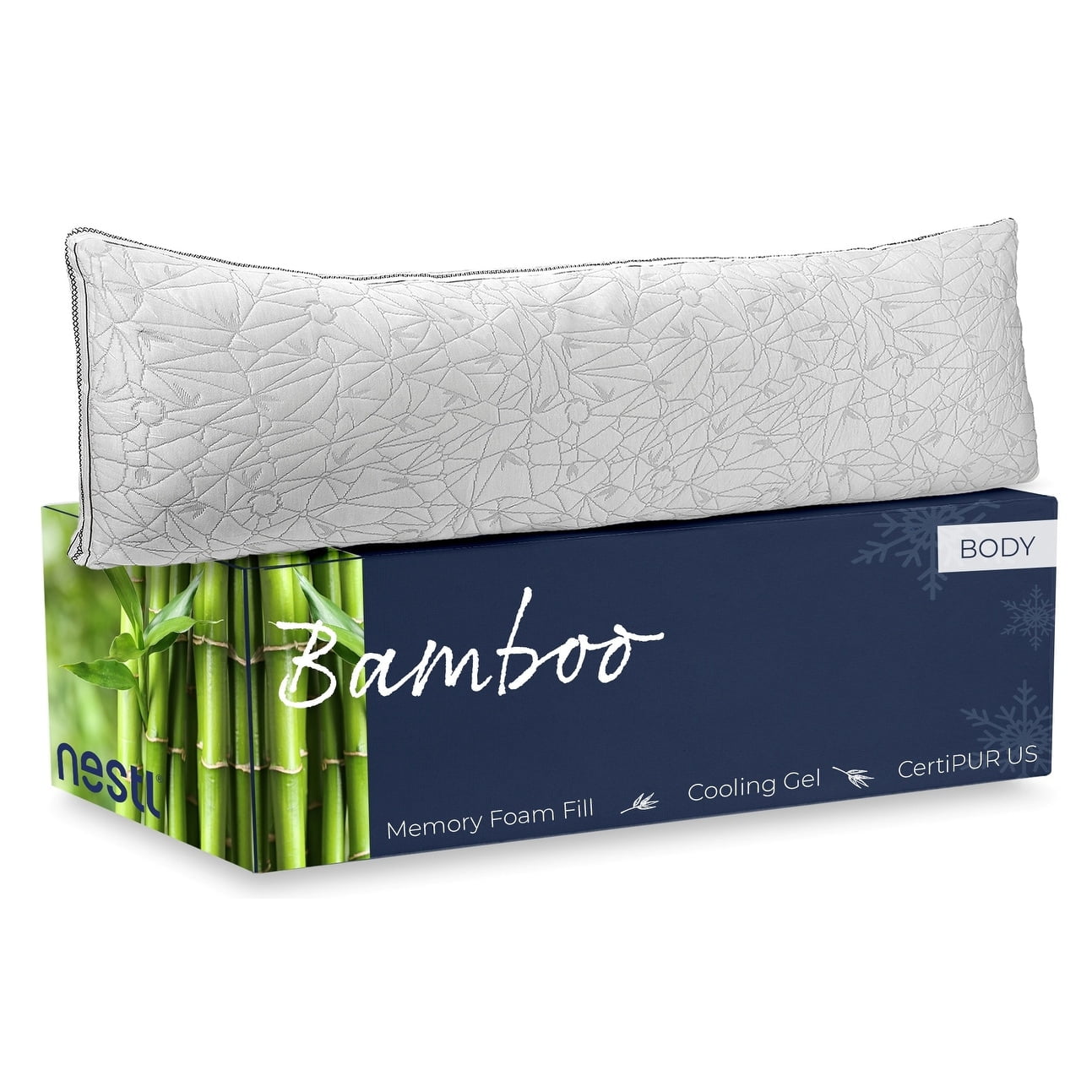 Nestl Gel-Infused Shredded Memory Foam Pillow - CertiPUR US Approved Cooling Pillow Cover Body ...