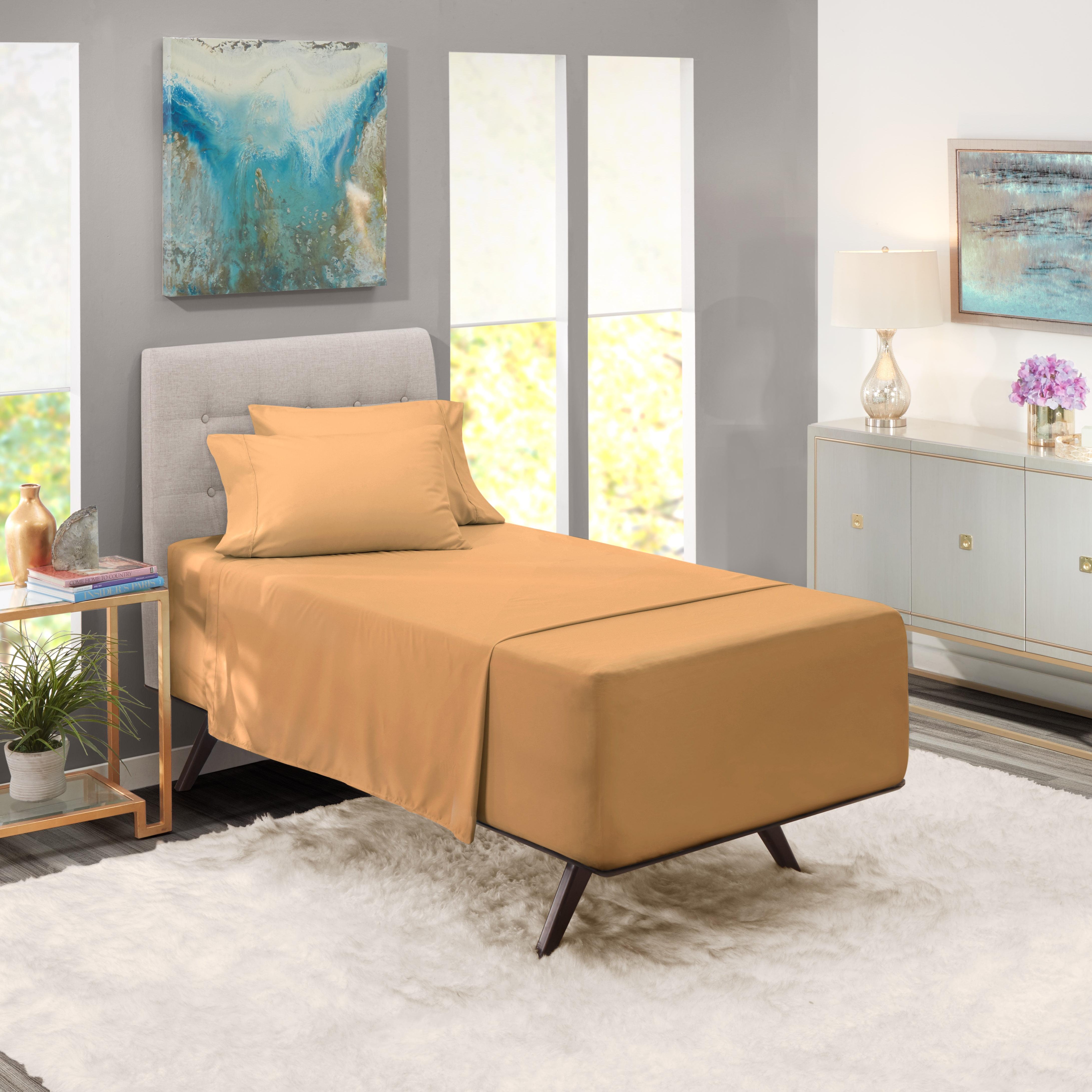 Nestl Hotel Luxury Soft Microfiber Extra Deep Pocket 4 Piece Bed Sheets ...