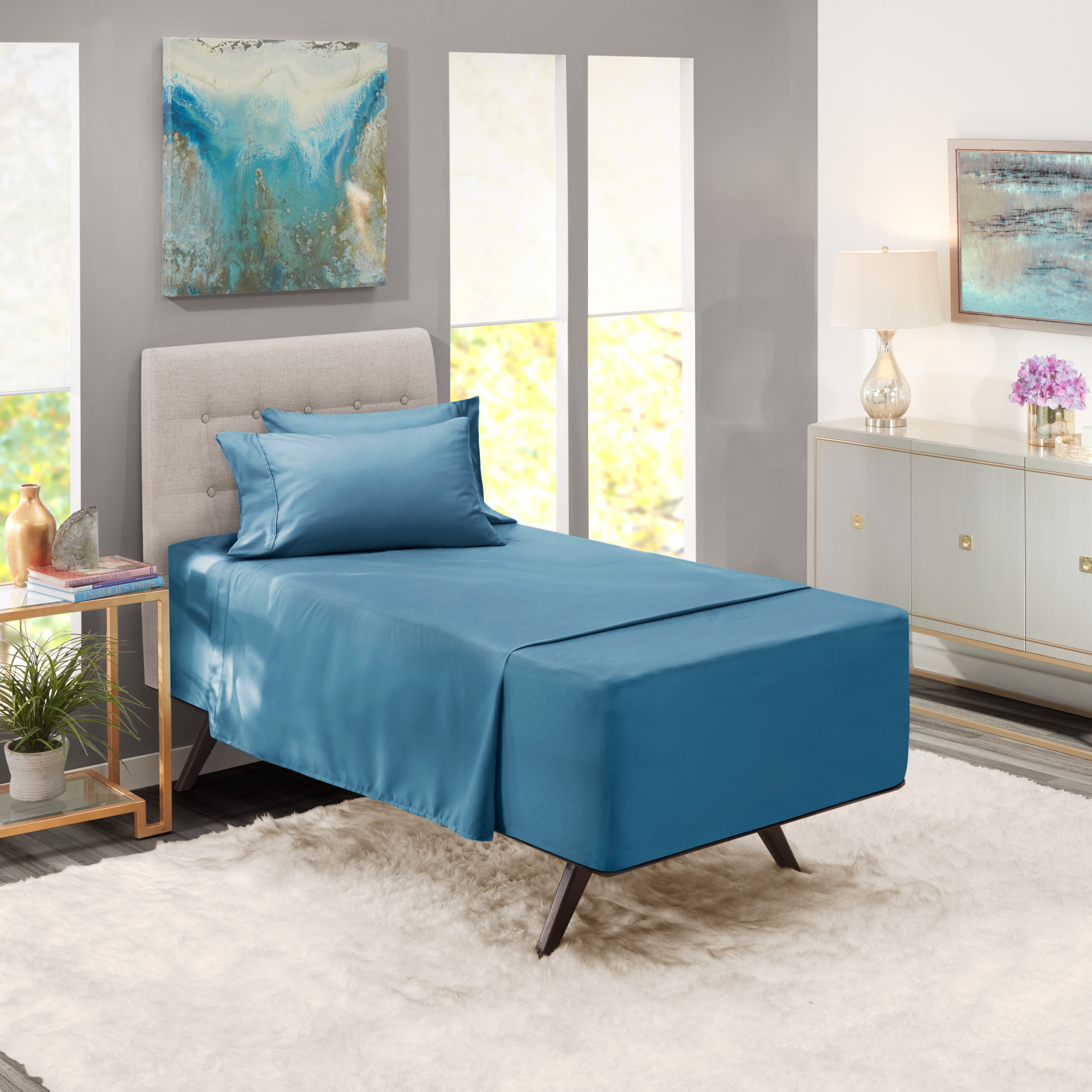 Nestl Luxury Soft Microfiber Extra Deep Pocket 4 Piece Twin XL Bed ...