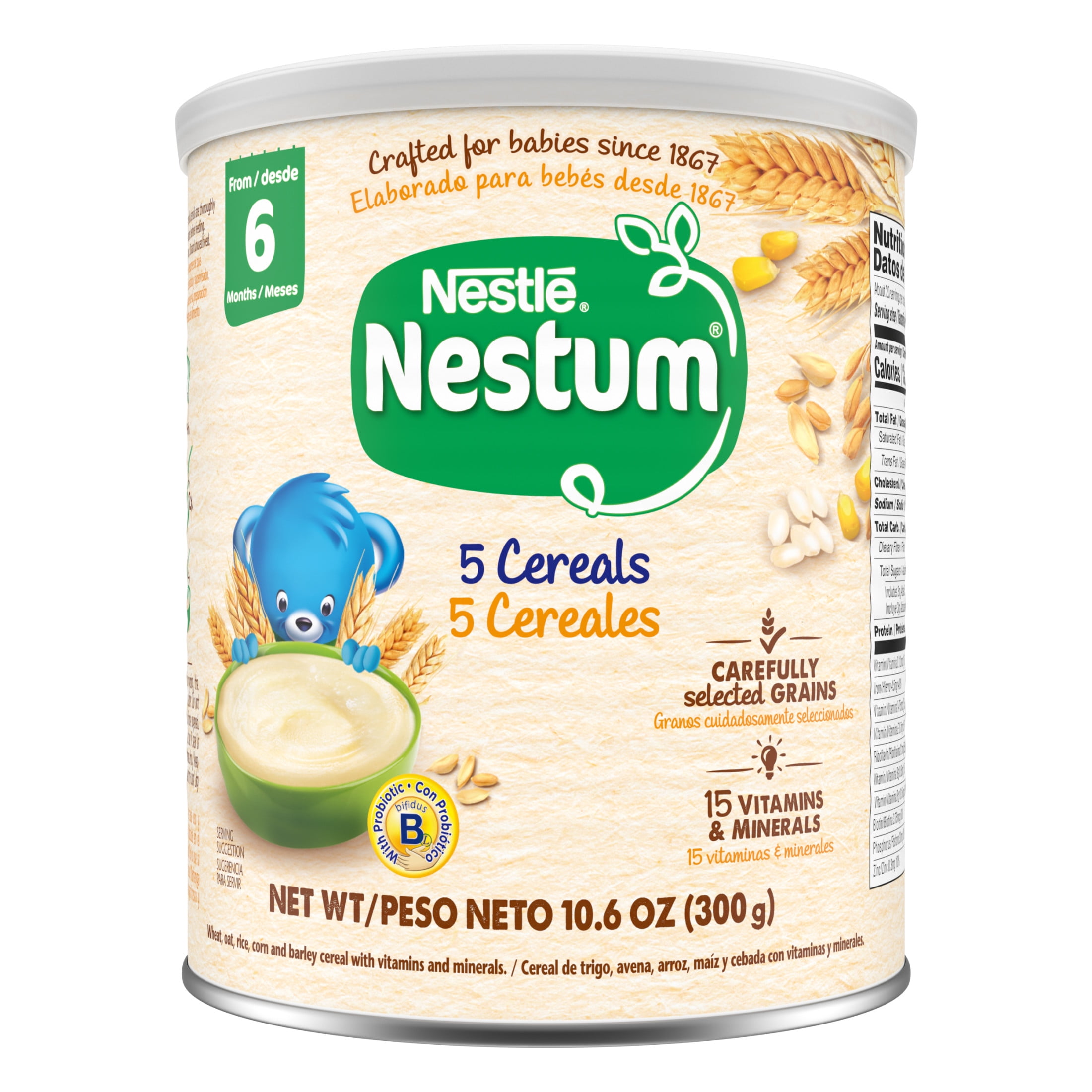 Nestle Nestum Infant Cereal, 5 Cereals, 10.6 oz - Walmart.com