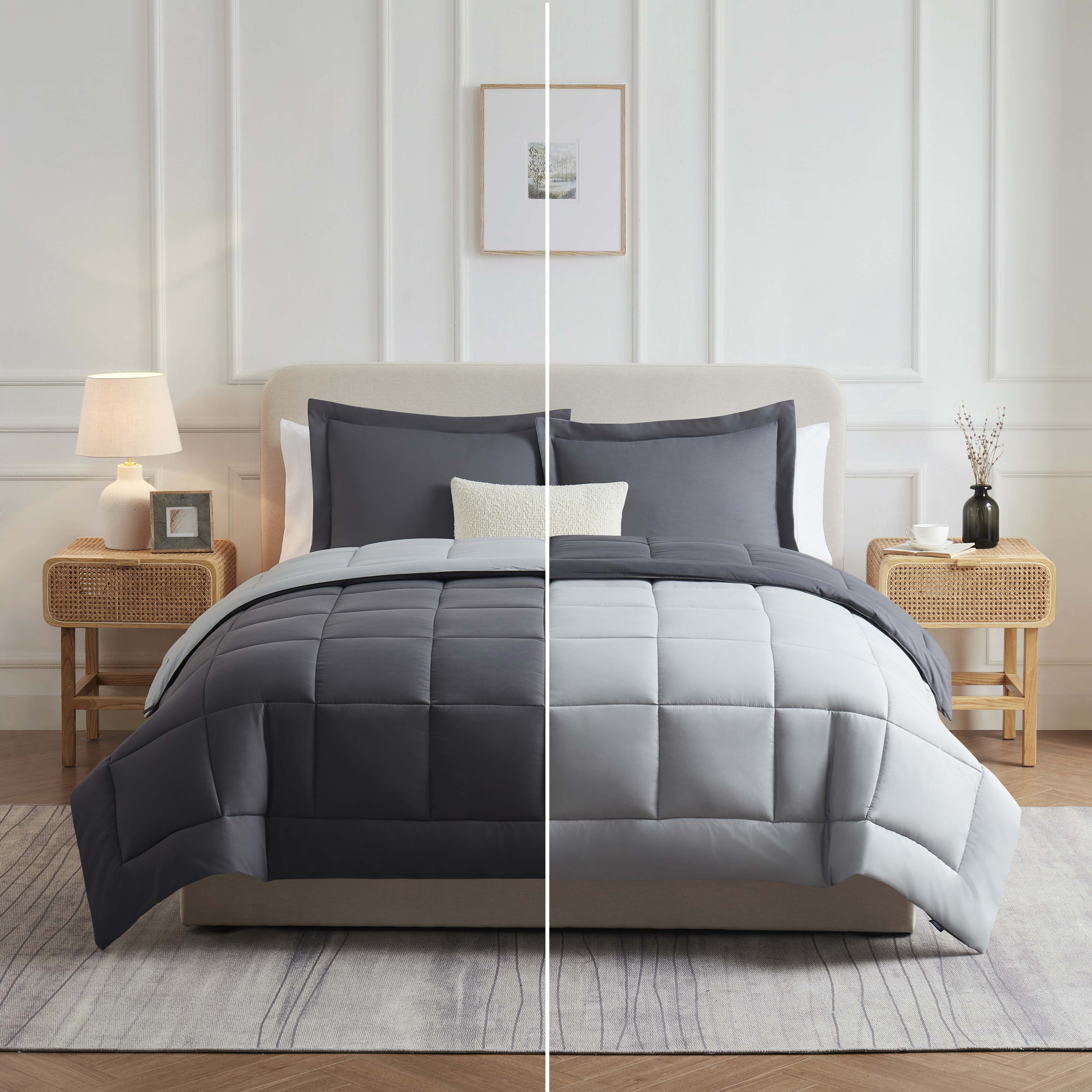 Nestl Queen Size 3-Piece Soft Down Alternative Reversible Comforter Set ...
