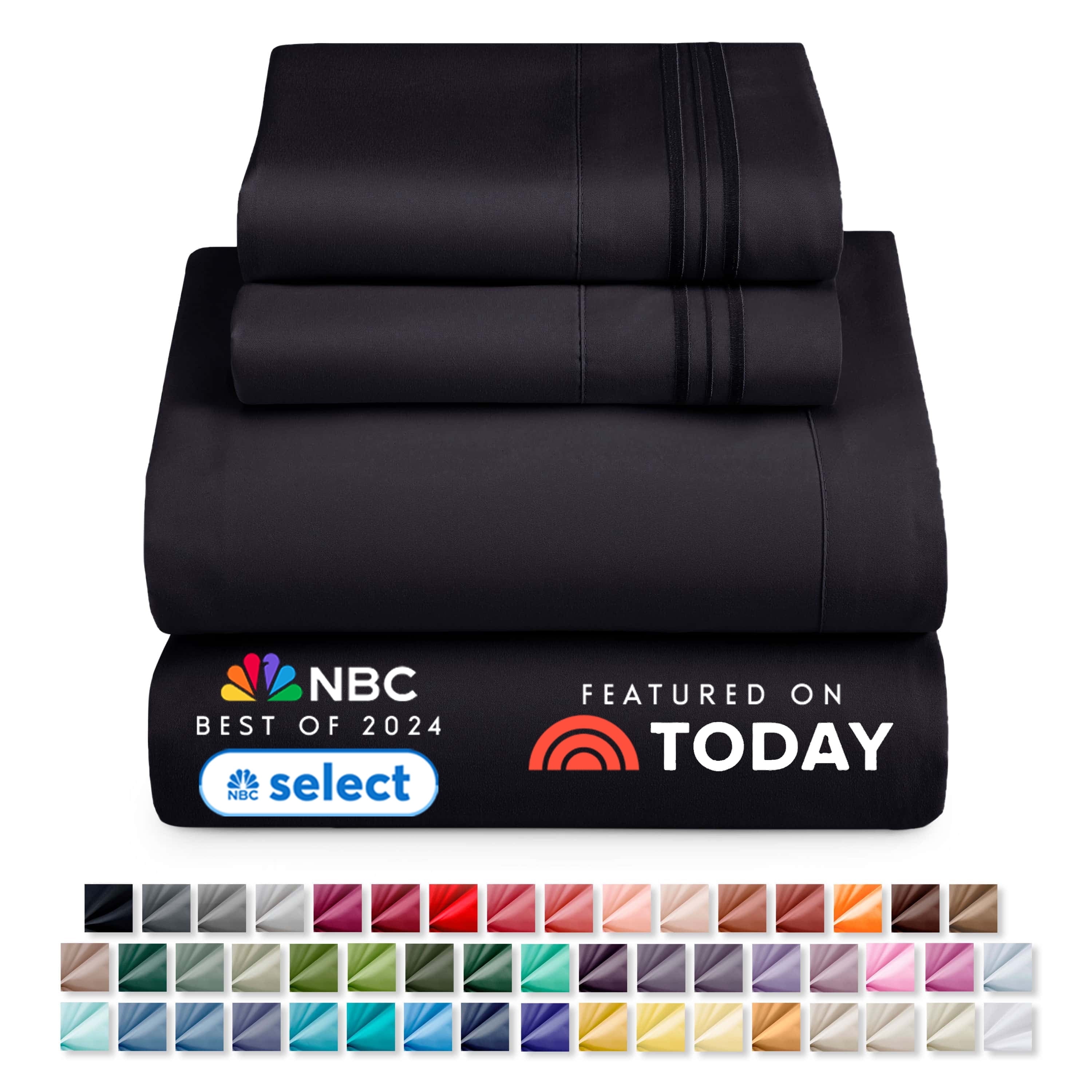 Nestl Queen Bed Sheet Sets, 1800 Series 4 Piece Deep Pocket Sheets ...