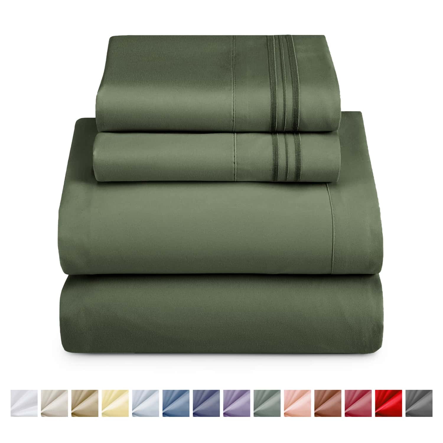 Nestl Queen Sheet Sets, 1800 Series Deep Pocket 4 Piece, Luxury Soft ...