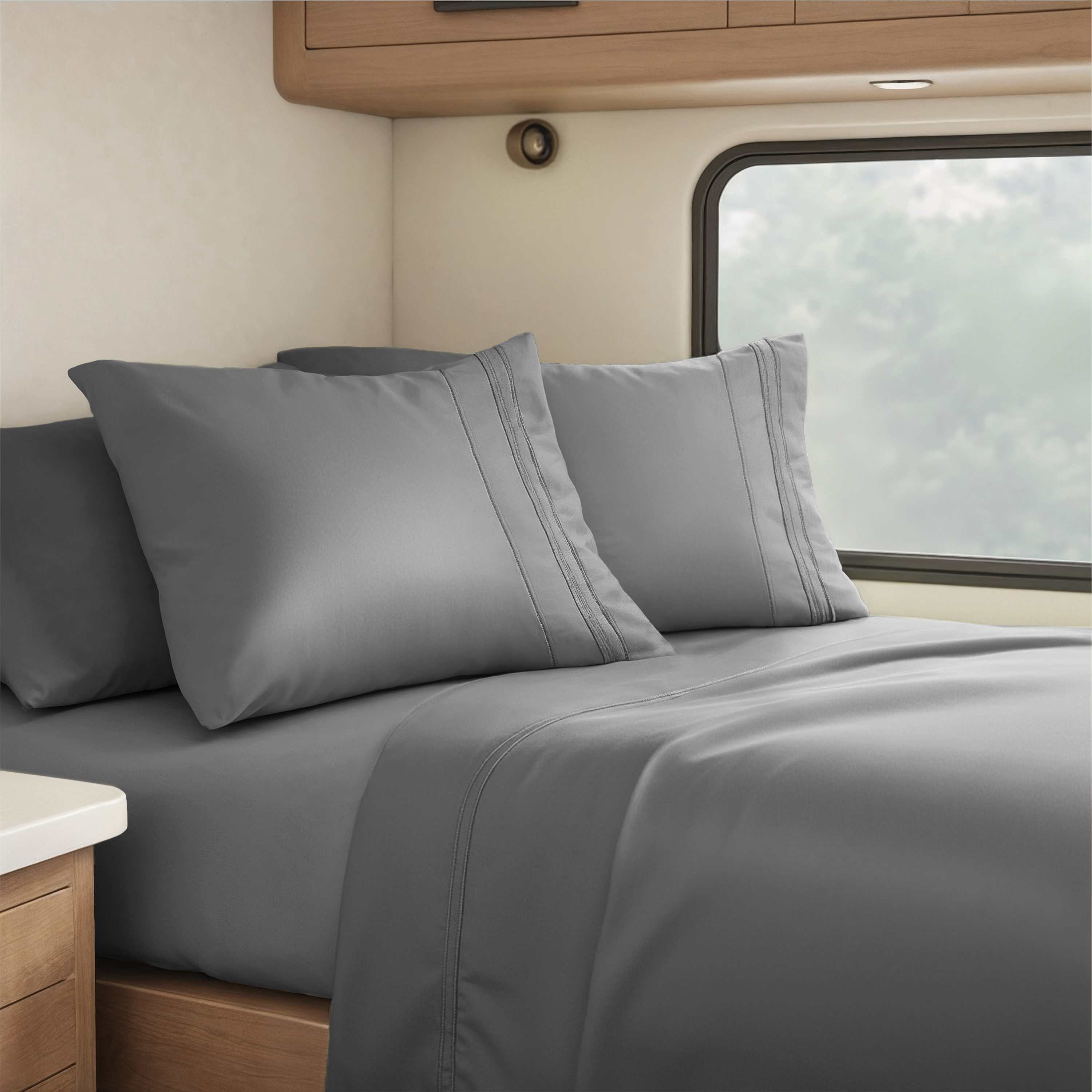 Nestl RV/Short Queen Bed Sheets Set Bedding Sheets Set for Campers, 6 ...