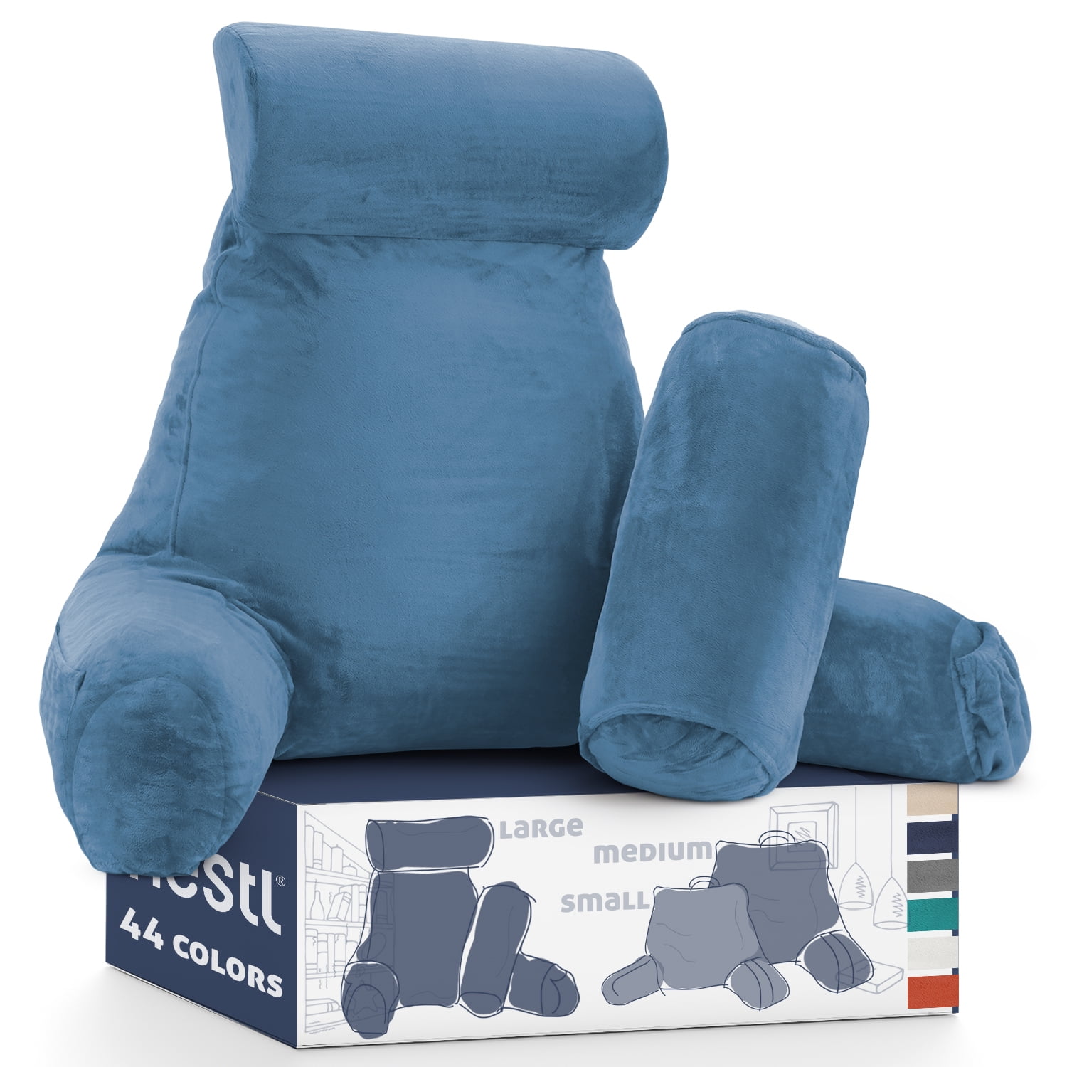 Nestl Reading Pillow, Extra Large Comfortable Bed Rest Pillow with Arms ...
