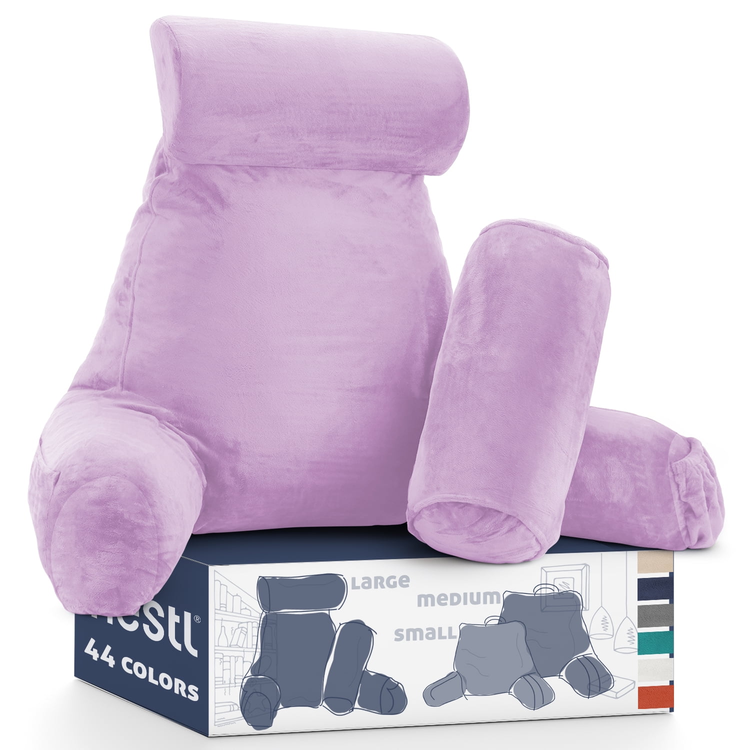 Nestl Reading Pillow, Extra Large Comfortable Bed Rest Pillow with Arms ...