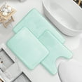 Nestl Set of 3 Absorbent Memory Foam Bath Mat Bathroom Rugs, Aqua ...