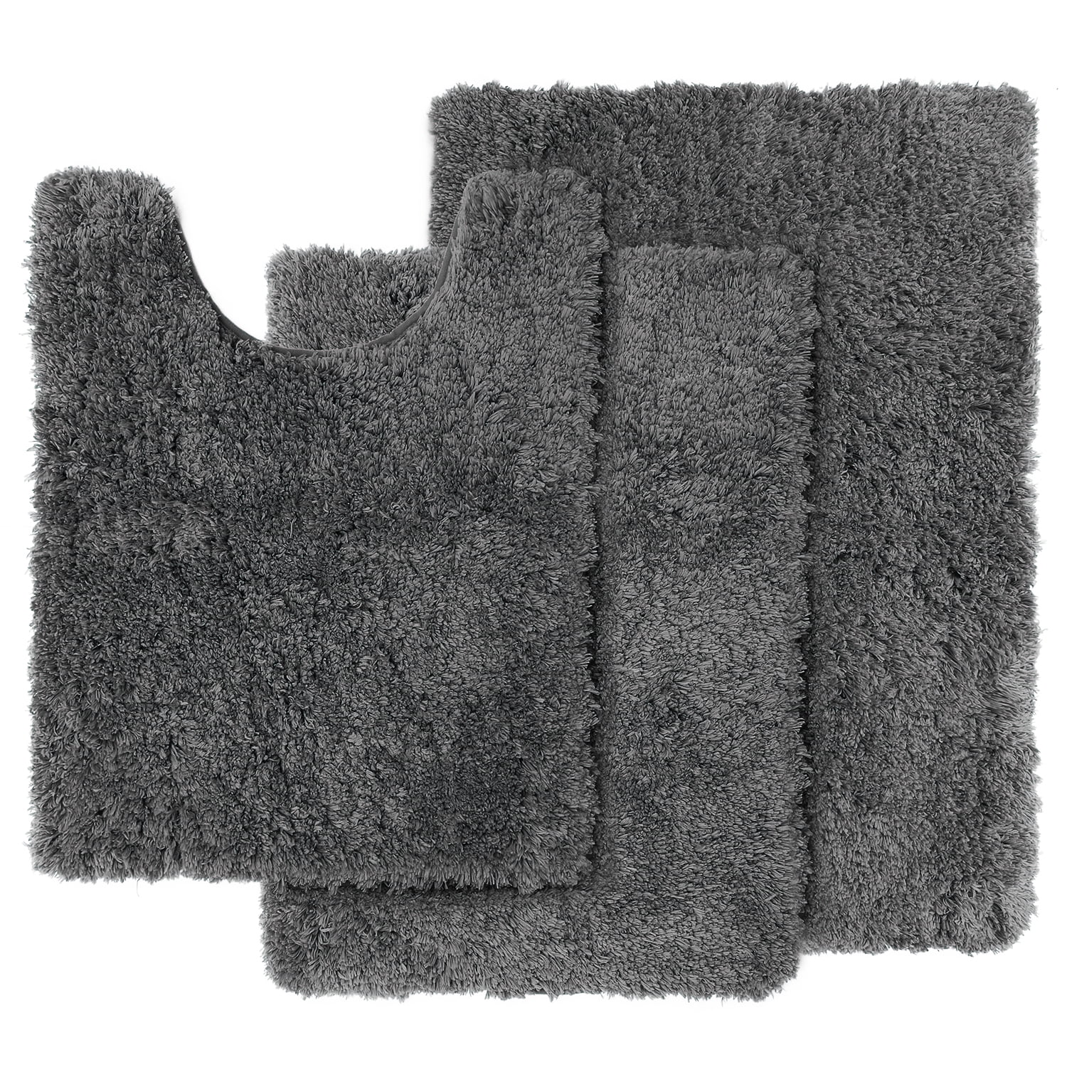 "Nestl Soft Shaggy Bath Rug Set, Non Slip, Quick Dry, Small, Medium ...