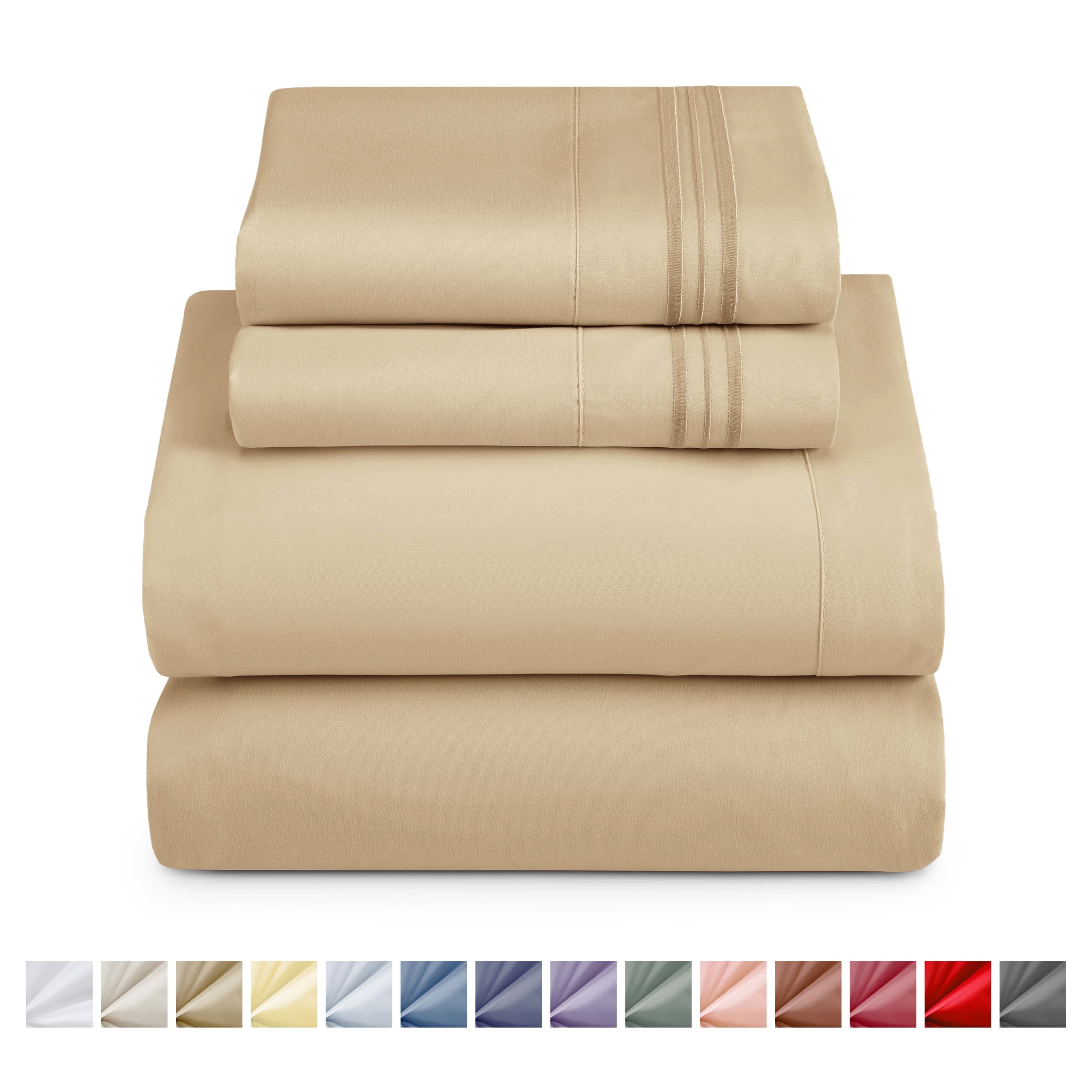 Nestl Split King Sheet Set, 1800 Series, Camel Gold, Luxury Soft ...