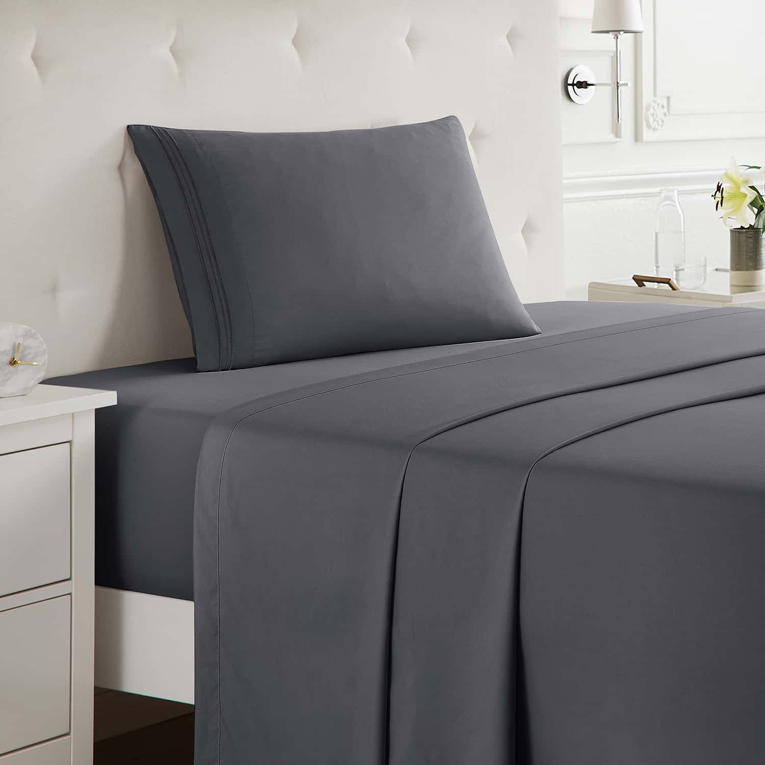 Nestl 3 Piece Twin Sheets Set, 1800 Series Deep Pocket Sheets, Soft ...