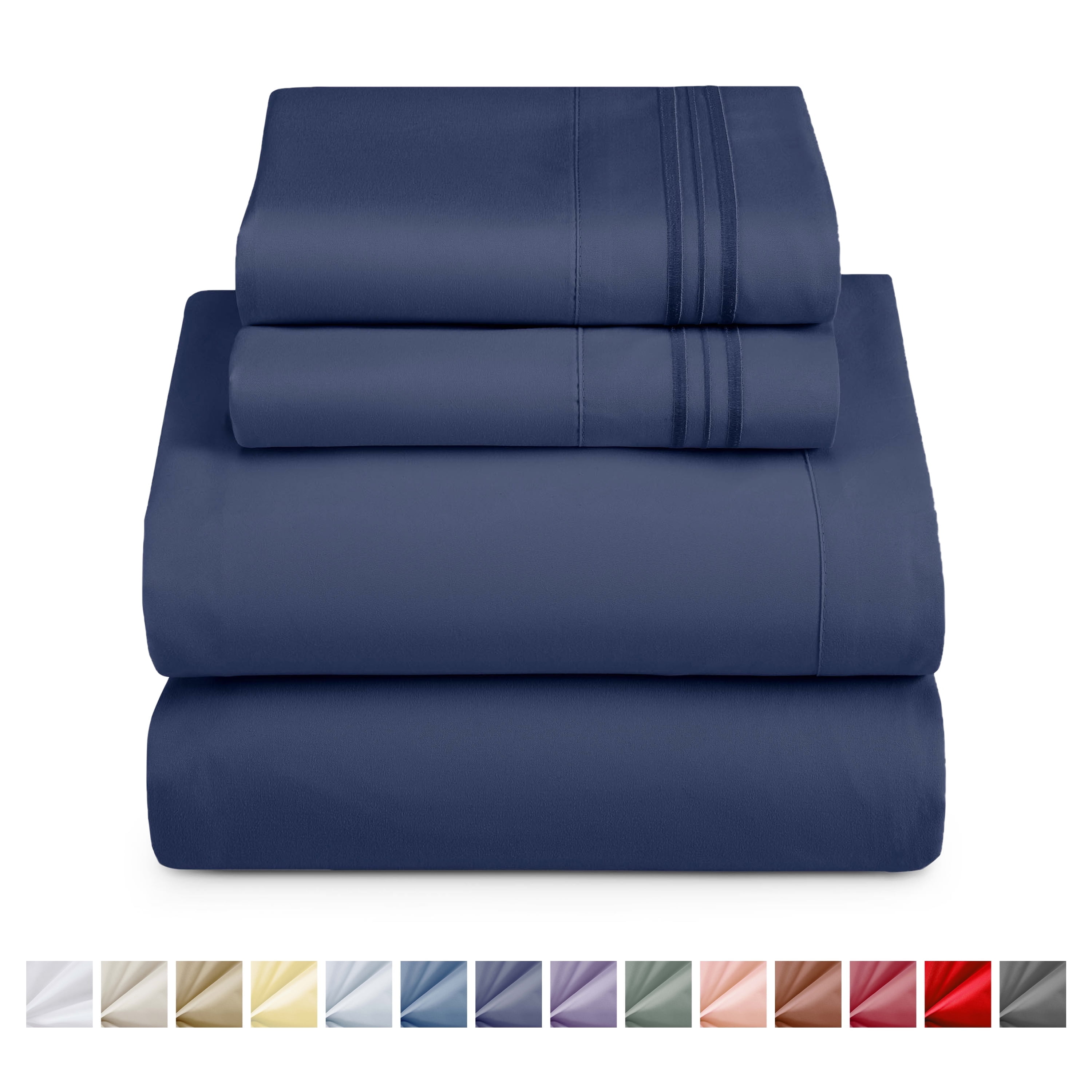 Nestl Cooling Soft Bed Sheets Set, 1800 Series Deep Pocket 4 Piece ...
