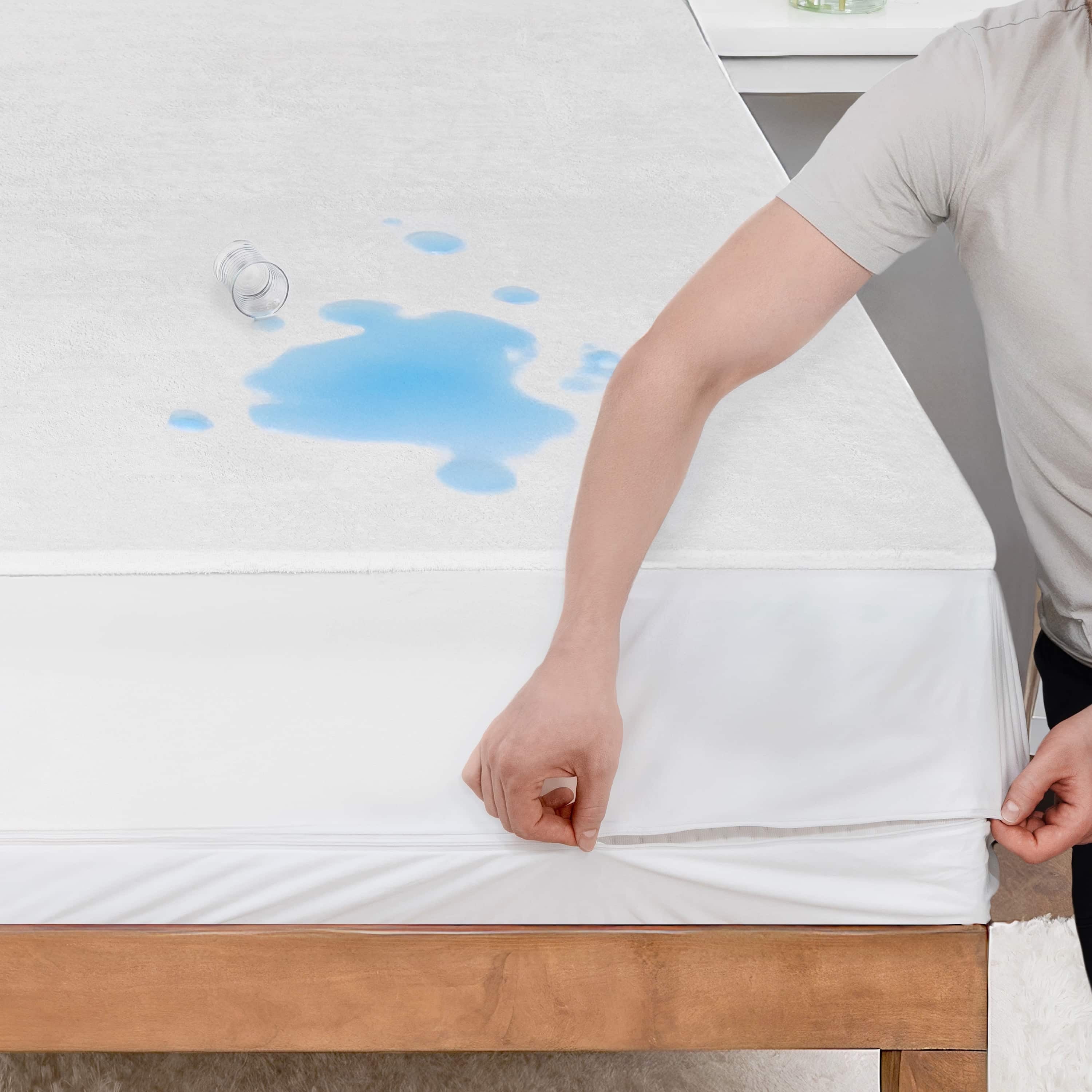Nestl Waterproof Mattress Protector, Premium Mattress Pad, Zippered ...