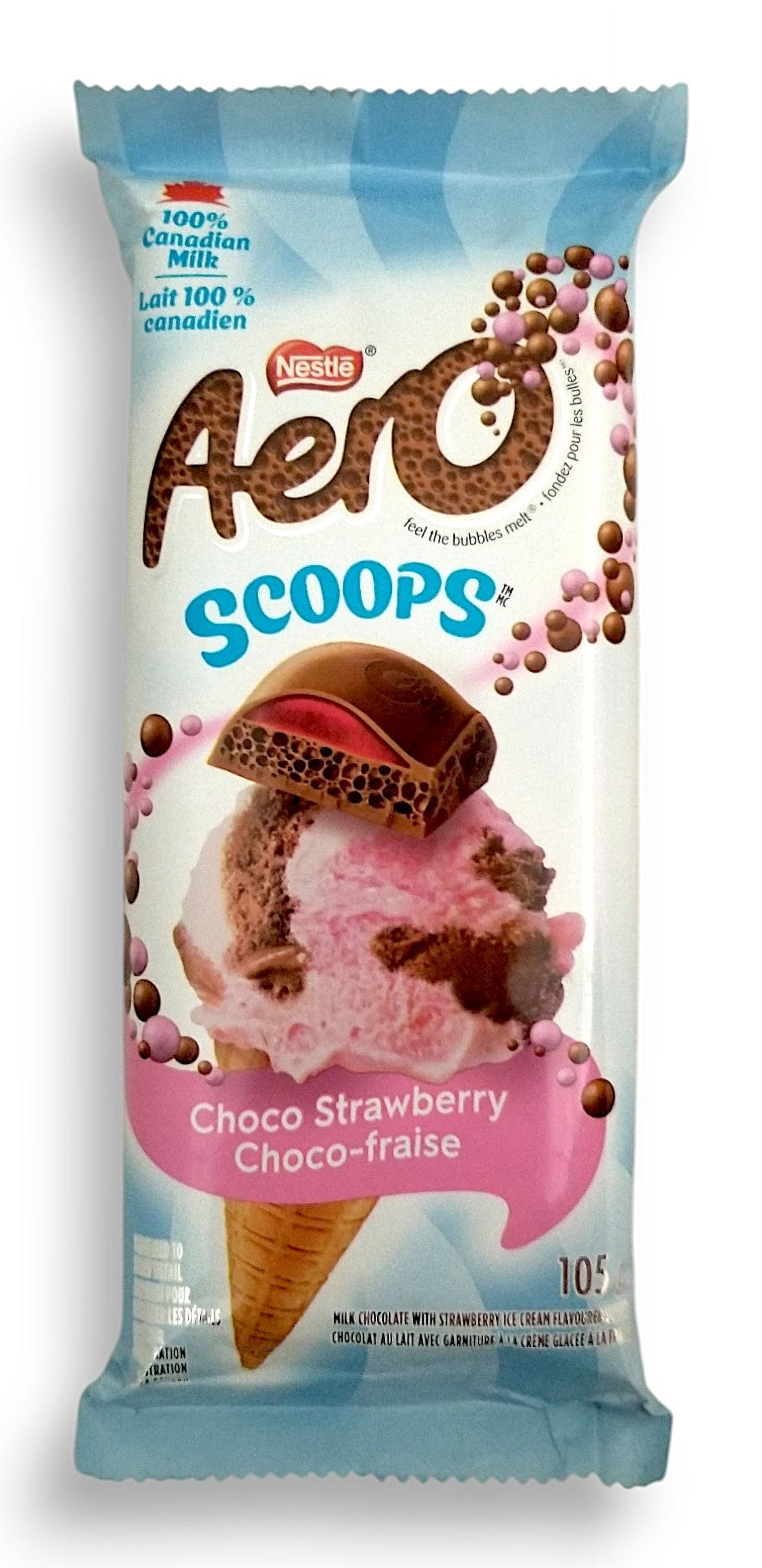 Nestle Aero Scoops Choco Strawberry Milk Chocolate Bar, 105g/3.7oz ...