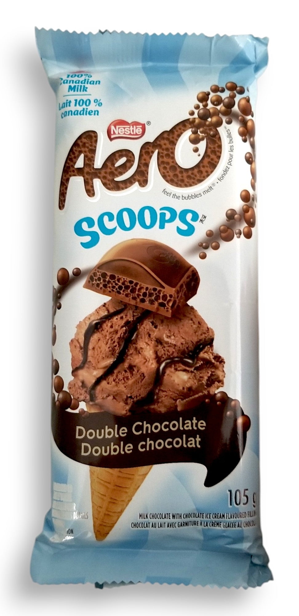 Nestle Aero Scoops Double Chocolate Milk Chocolate Bar, 105g/3.7 oz ...