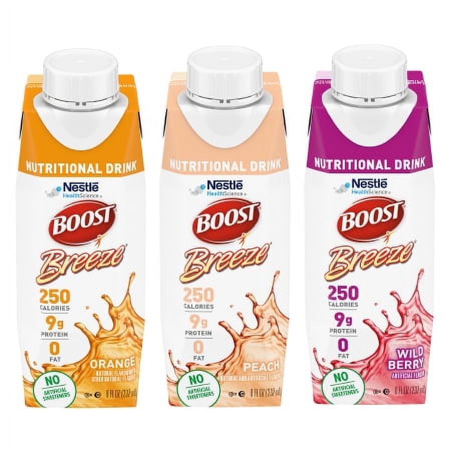 Nestle Boost Breeze Nutritional Drink Variety Flavor (Orange, Peach ...