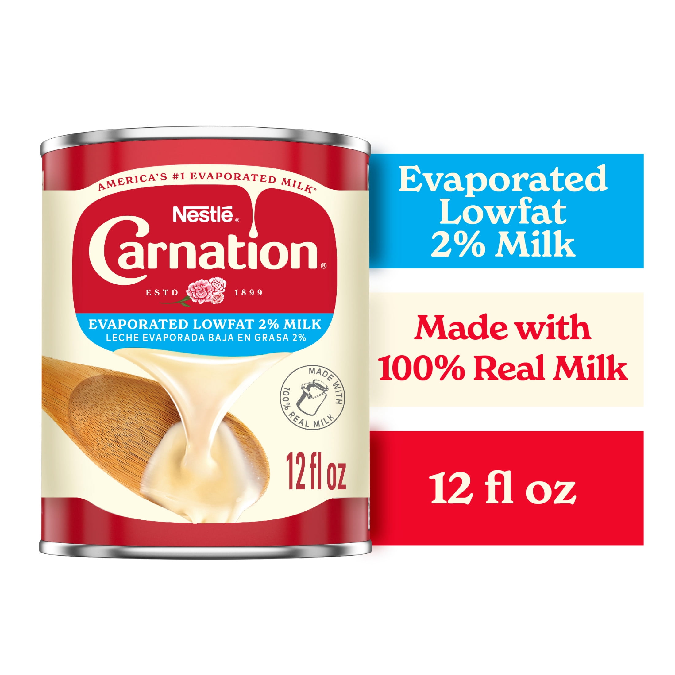 Nestle Carnation 2% Low-Fat Evaporated Milk, Shelf Stable, Vitamin-A ...