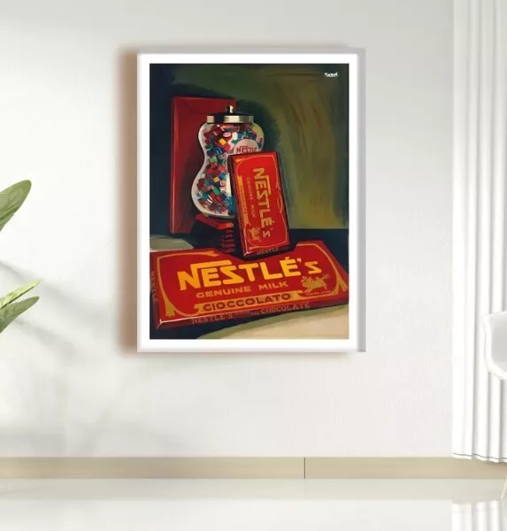 Nestle Chocolate Poster Ad, Vintage Food & Drink Poster NO FRAMED ...
