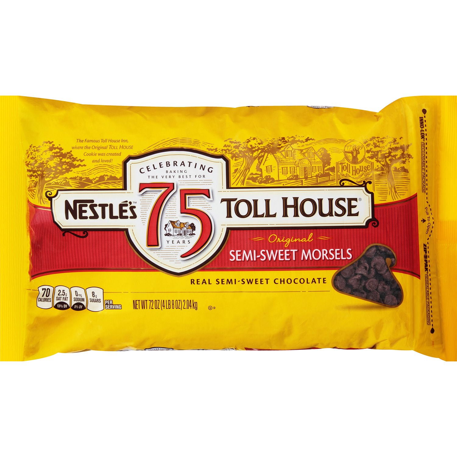 Nestle Real Semi-Sweet Chocolate Morsels for Baking, Bulk 72 oz ...