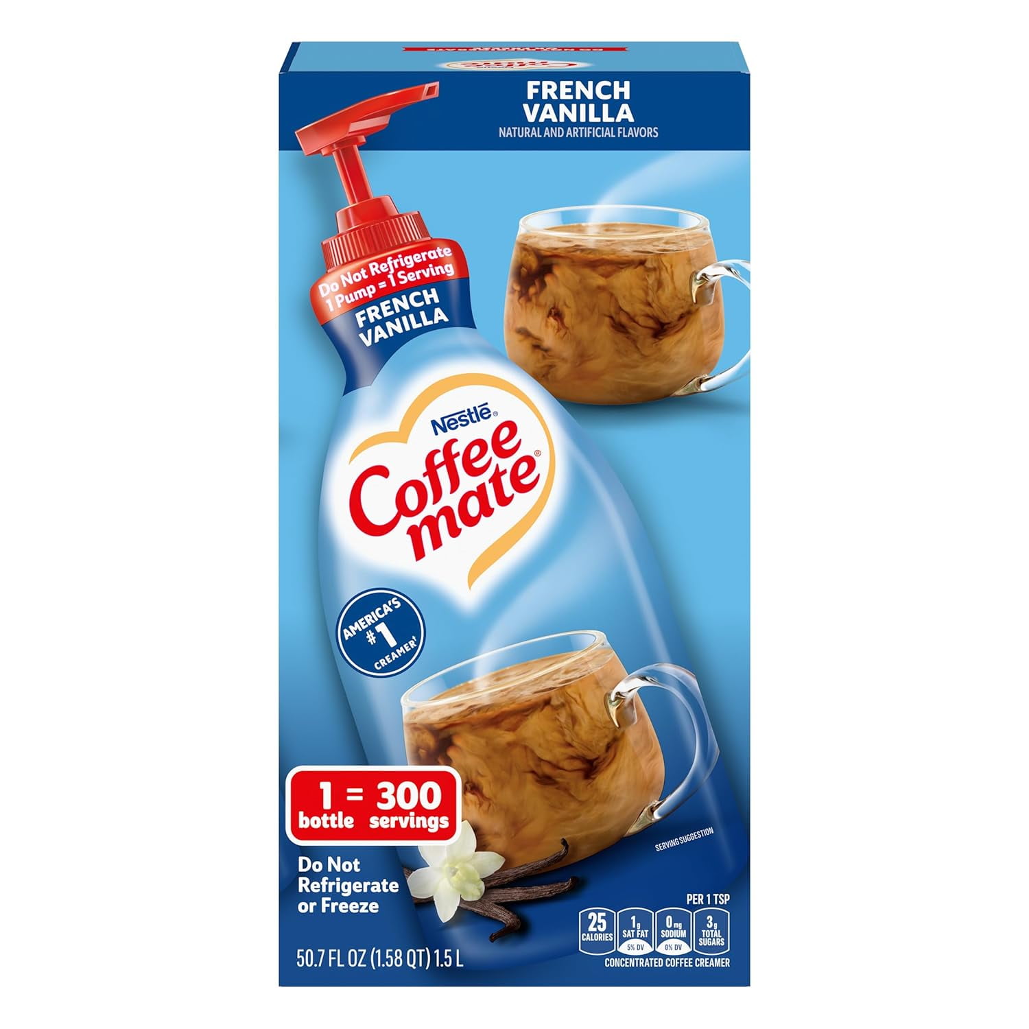 Nestle Coffee Mate Coffee Creamer, French Vanilla, Concentrated Liquid ...