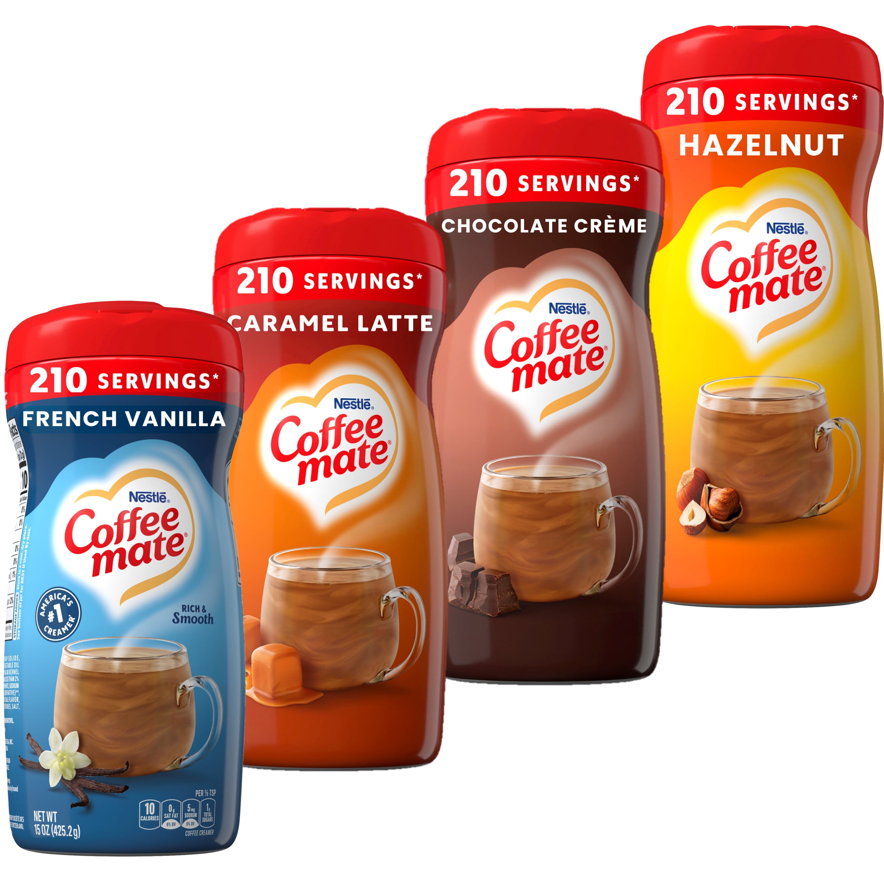 Nestle Coffee Mate, Variety Pack, Powdered Coffee Creamers, 15 oz Each ...
