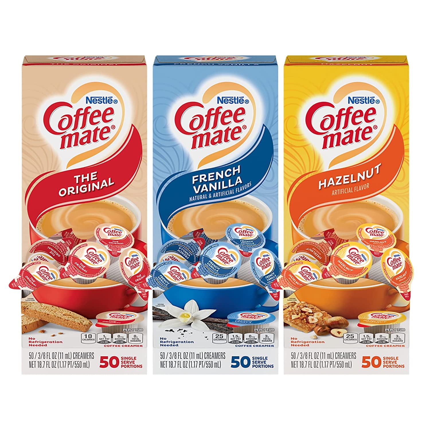 Nestle Coffee mate Creamer Singles Variety Pack, Original, French ...