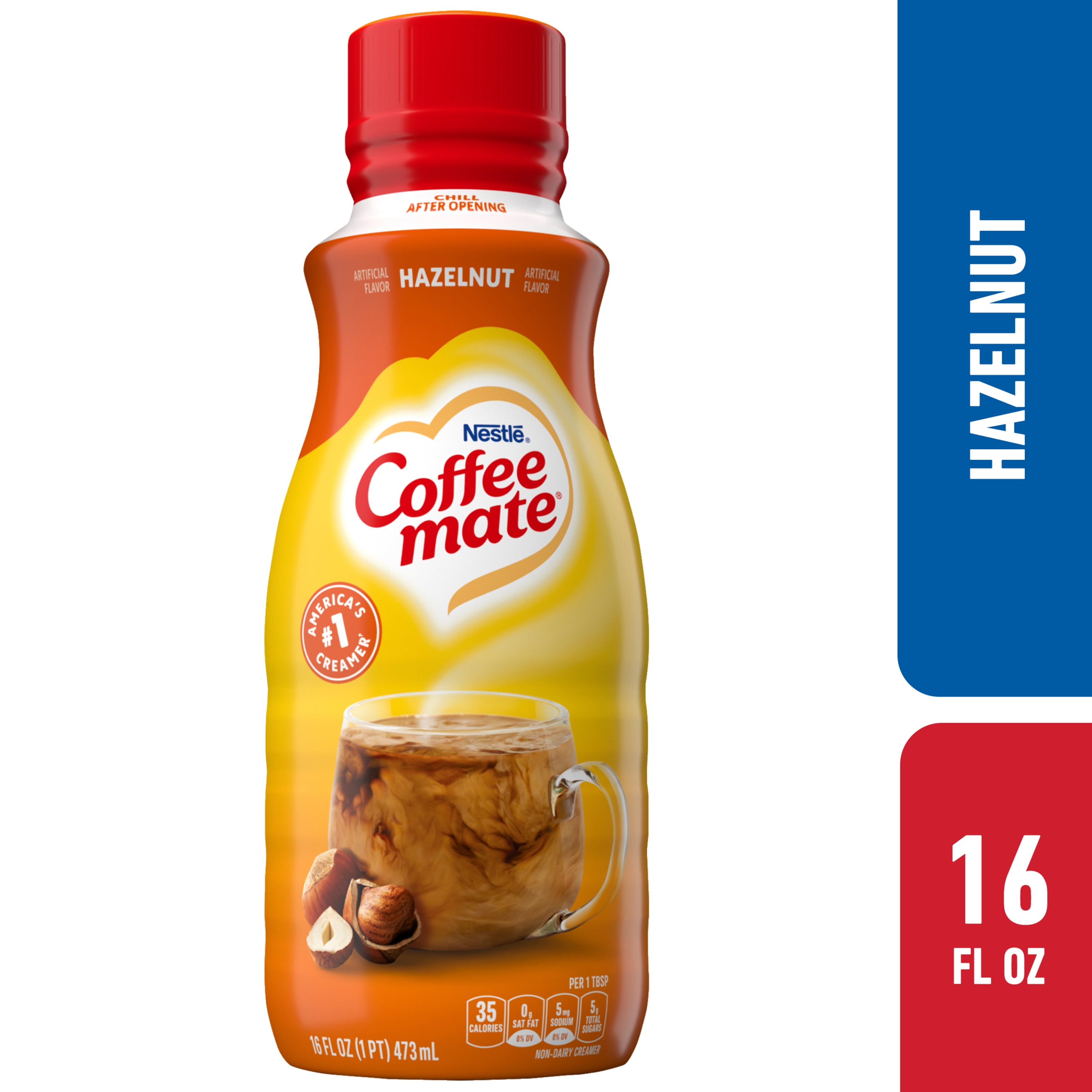 Nestle Coffee Mate Hazelnut, Shelf-Stable, Liquid Coffee Creamer, 16 fl ...