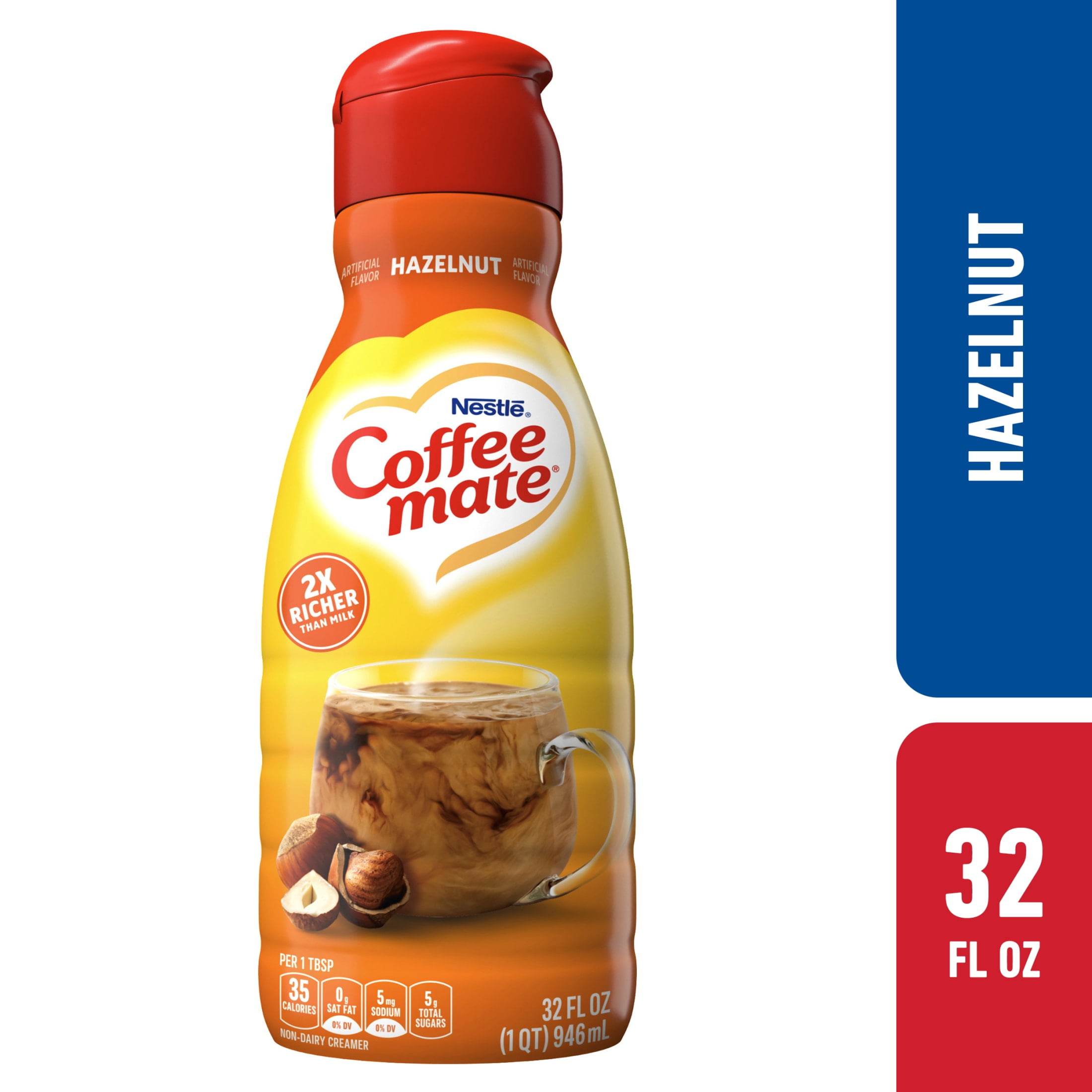 Nestle Coffee Mate Non Dairy Hazelnut Liquid Coffee Creamer, 32 fl oz ...
