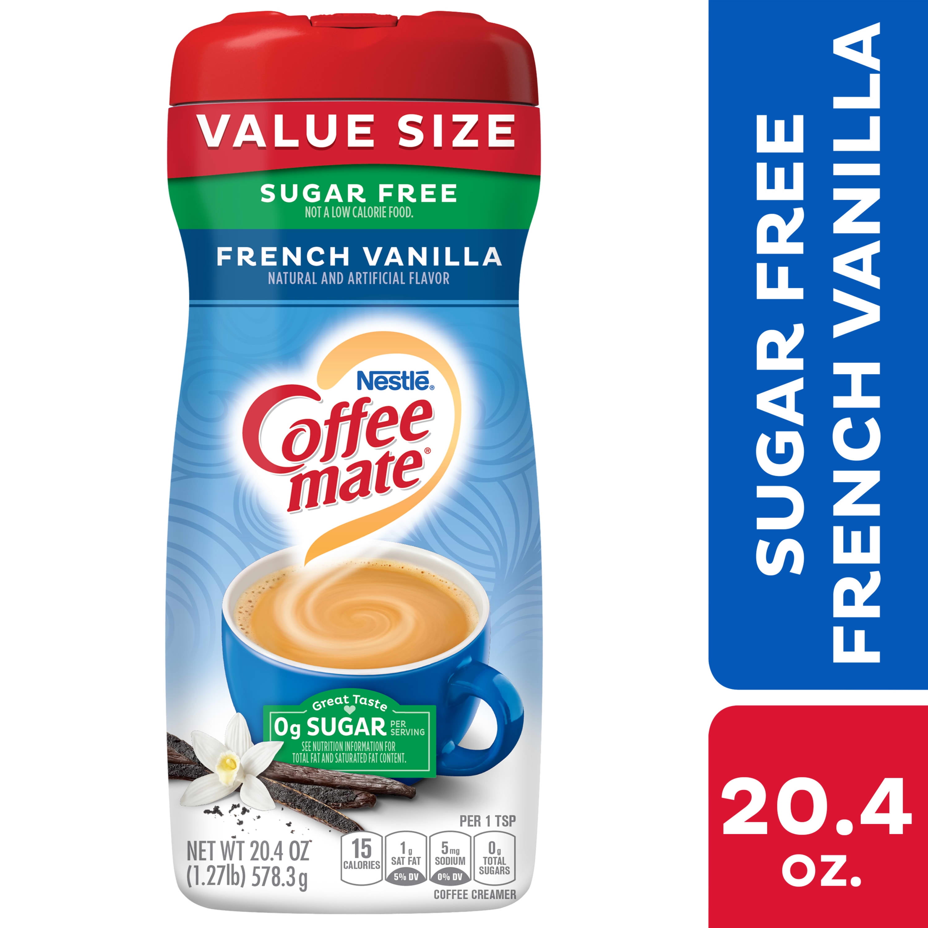 Nestle Coffee mate Sugar Free French Vanilla Powder Coffee Creamer, 20. ...
