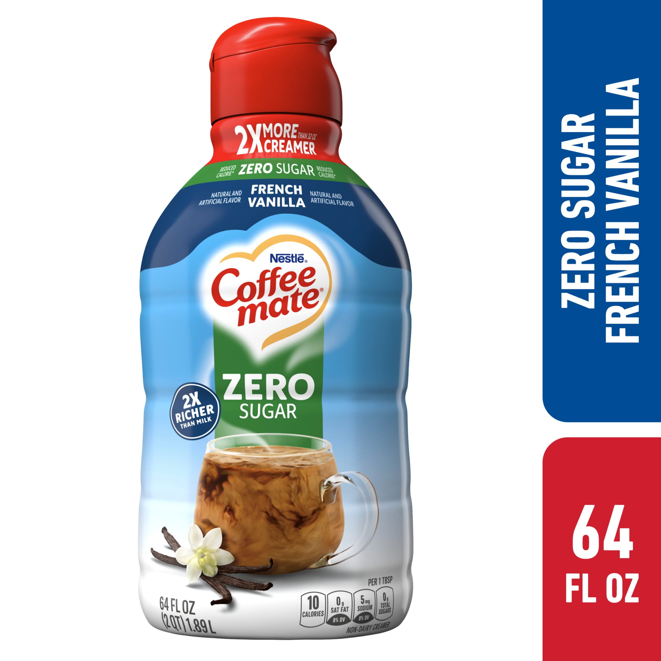 Large Nestle Coffee mate Zero Sugar French Vanilla Liquid Coffee ...