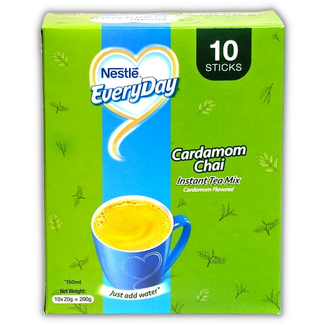 Nestle Everyday Instant Tea Mix Cardamom Chai Just Add Hot Water, 10 ...