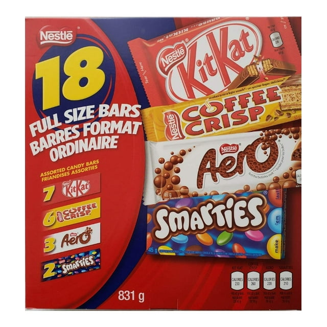 Nestle Candy Assortment - 18 Full Size Bars: 7 Kit Kat, 6 Coffee Crisp ...