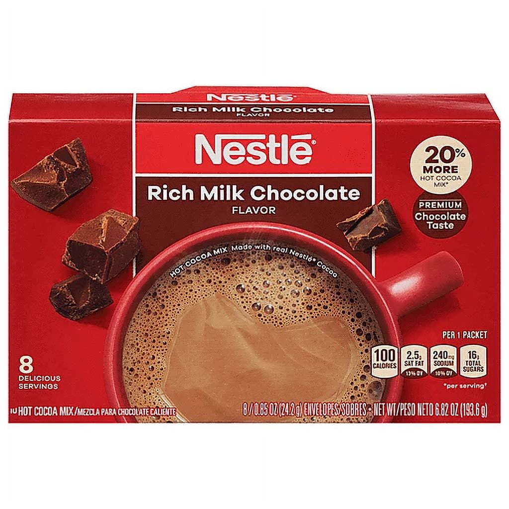 Nestle Hot Cocoa Mix, Rich Milk Chocolate Flavor 8 Ea - Walmart.com
