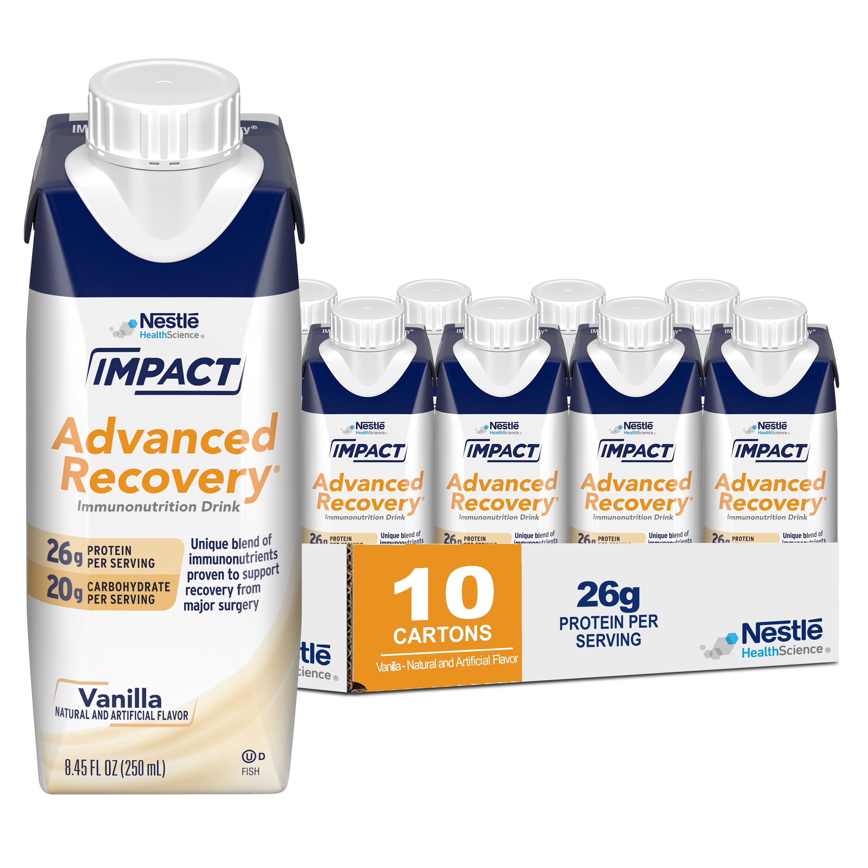Nestle Impact Health Nutrition Advanced Recovery Drink, Vanilla Flavor ...