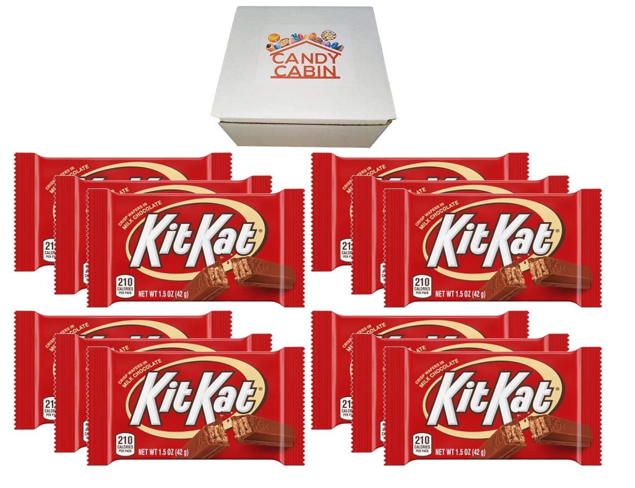 Kit Kat Chocolate Candy 1.5 Oz Bars Pack of 12 by CANDY CABIN Milk ...