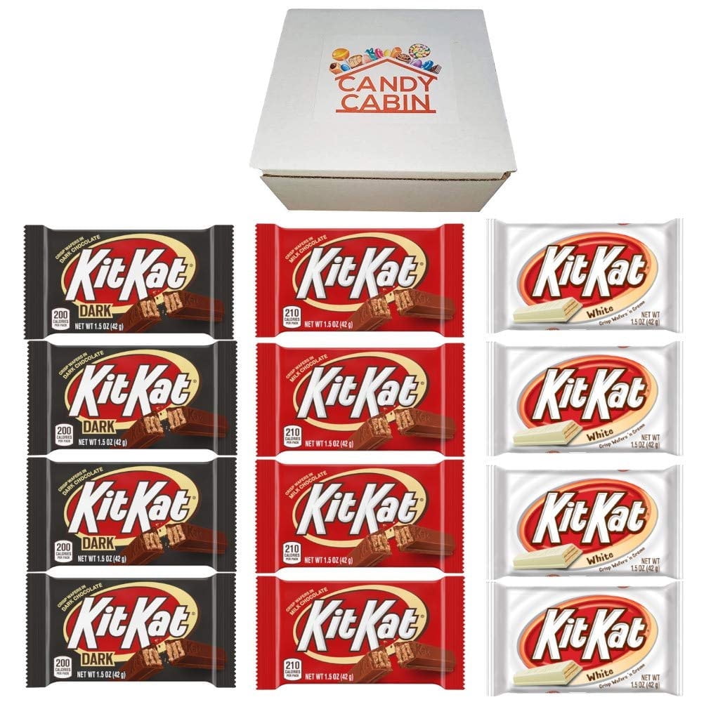 Nestle Kit Kat Chocolate Candy Bar Variety Box, 1.5 Oz Bars Pack of 12 ...