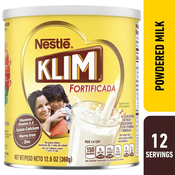 Nestle Klim Fortificada Dry Whole Milk Powder with Vitamins A, C, D ...