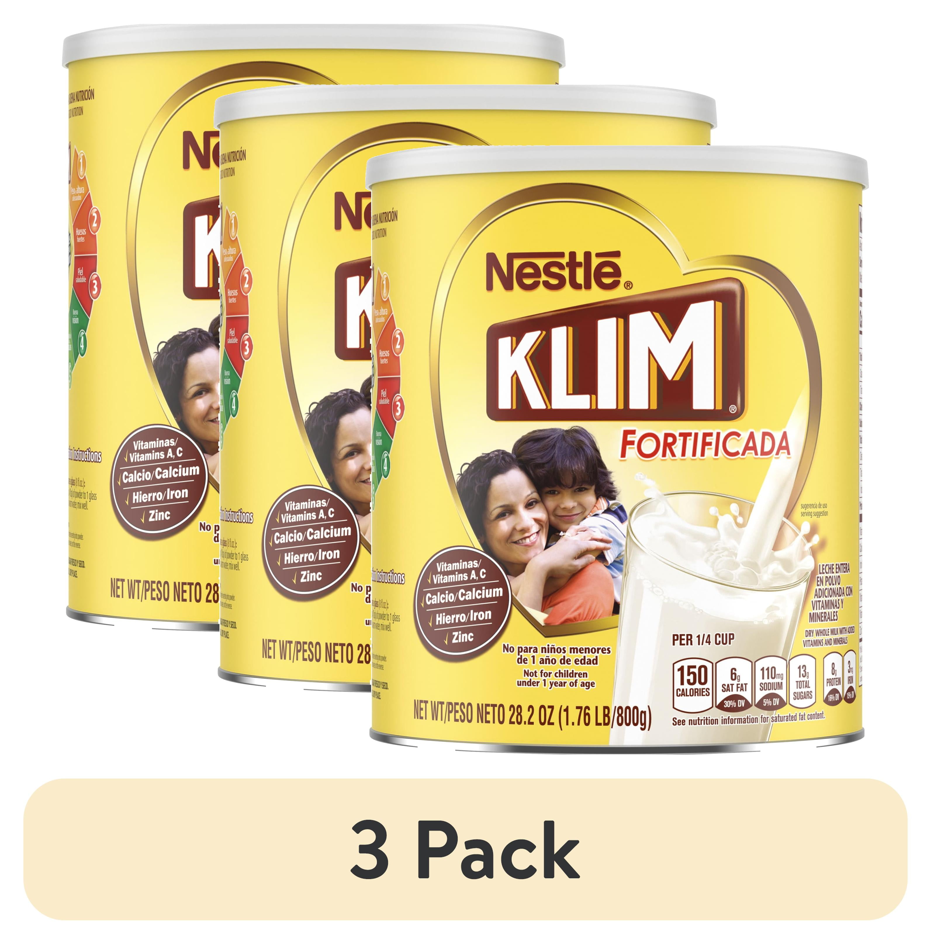 (3 pack) Nestle Klim Fortificada Dry Whole Milk Powder, 28.2 oz, 1 Can ...