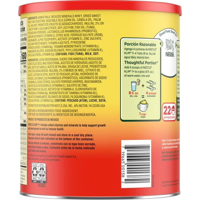 Nestle Klim Kinder 1 To 3 Year Powdered Milk Beverage, 28.219 oz ...