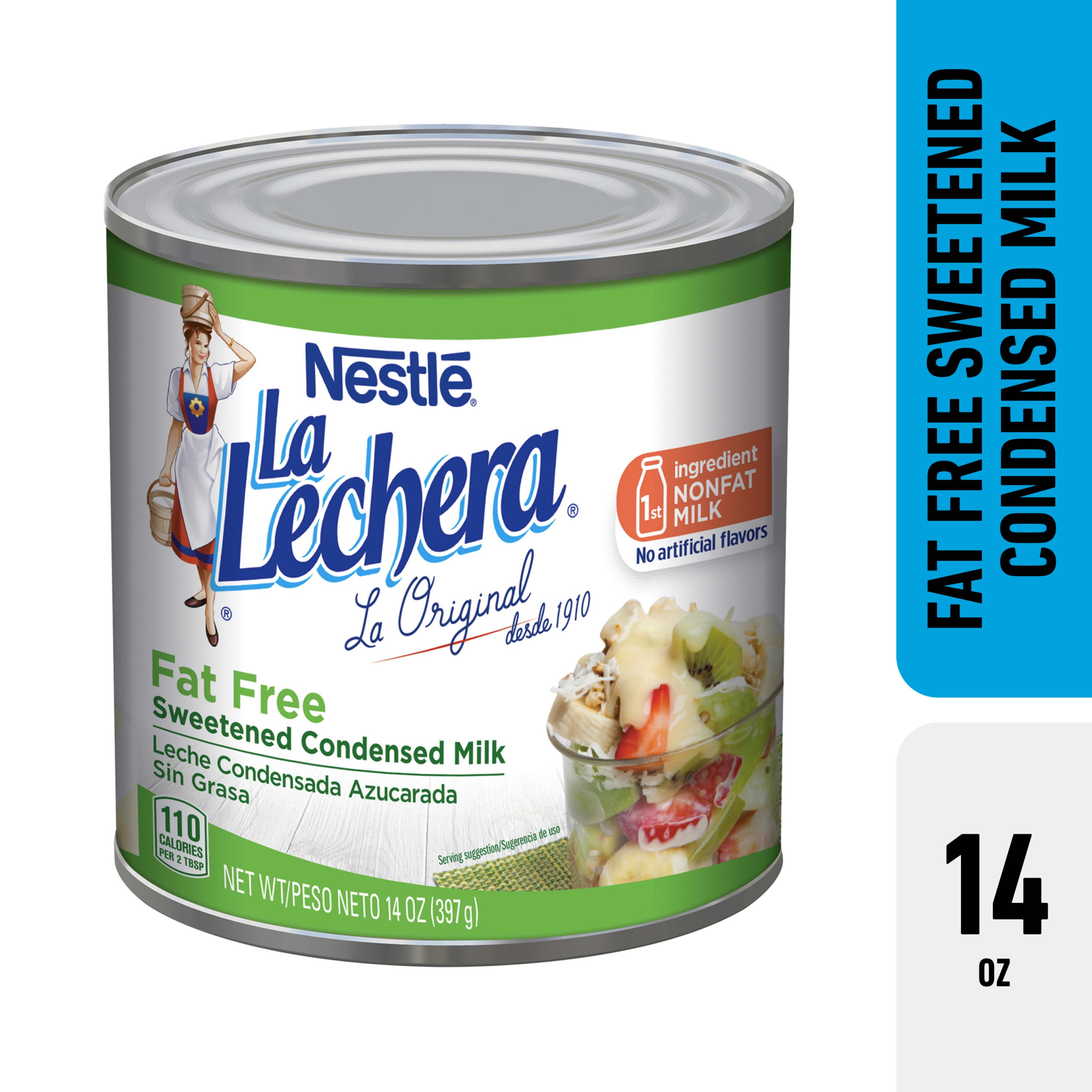 Nestle La Lechera Fat-Free Sweetened Condensed Non-Fat Milk, 14 oz Can ...