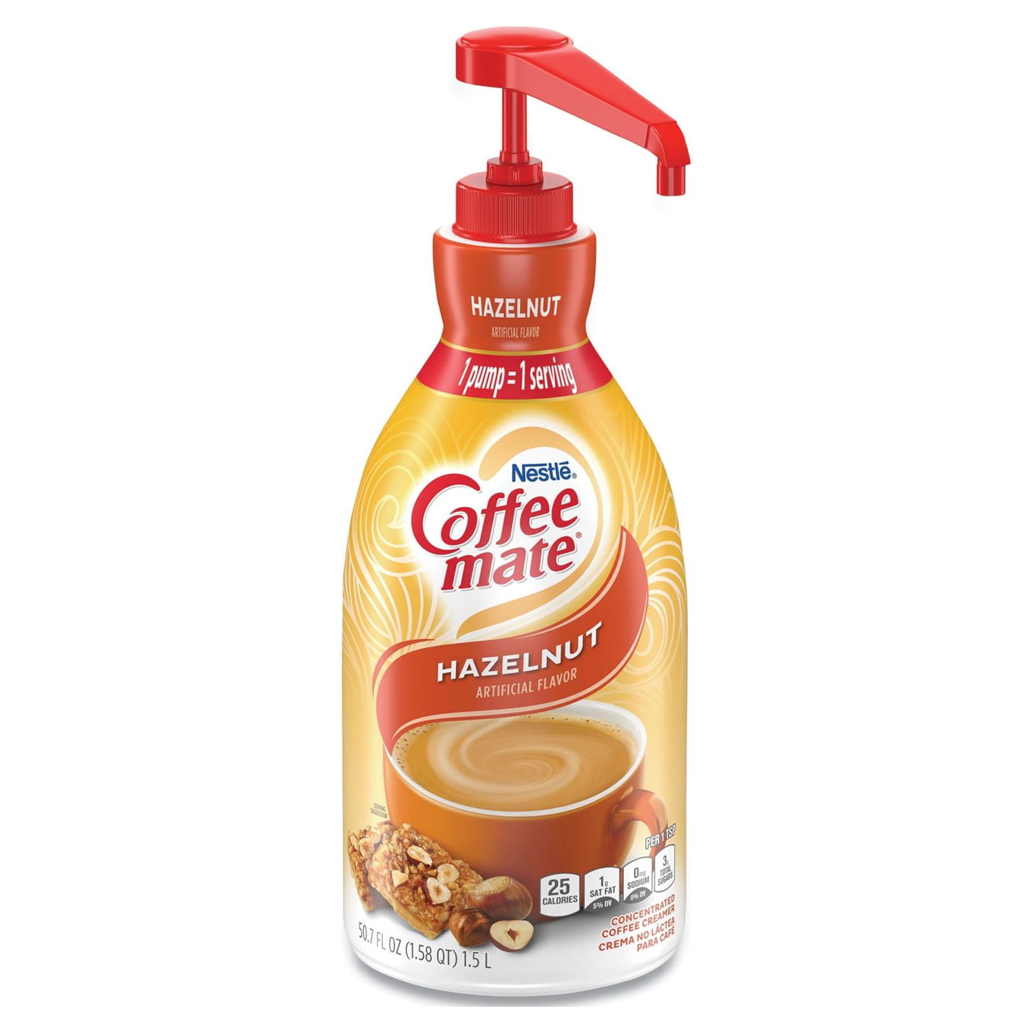 Nestle Liquid Coffee Creamer, Hazelnut, 1500ml Pump Bottle - Walmart.com