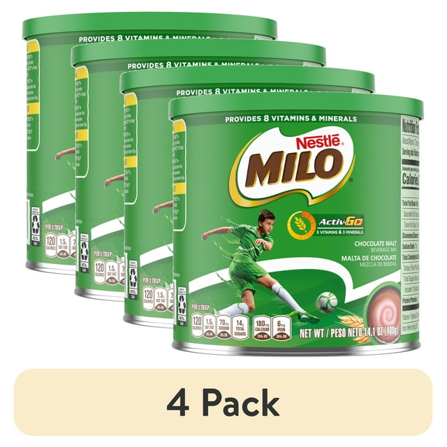 (4 pack) Nestle Milo Active Go Chocolate Malt Powder Drink Mix, 14.1 oz ...